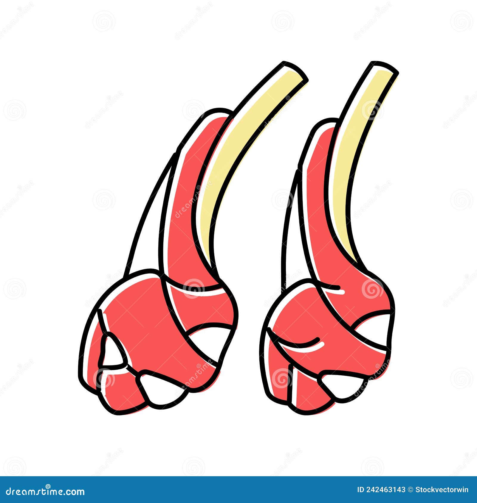 Mutton Meat Color Icon Vector Illustration Stock Vector - Illustration ...