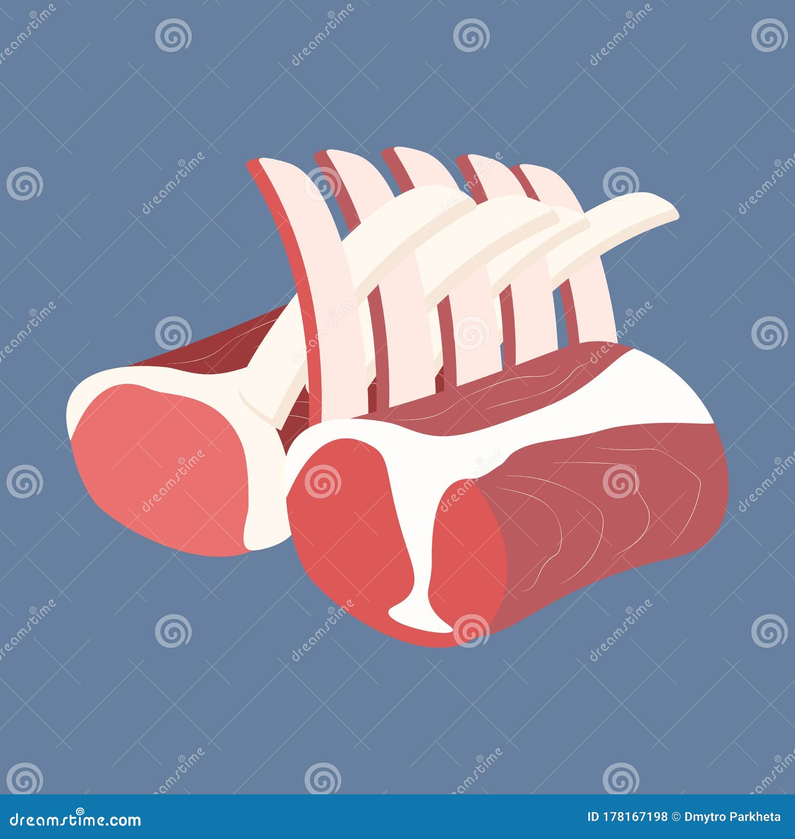 Mutton Meat, Organic Fresh Lamb Meat Vector Illustration Stock Vector ...