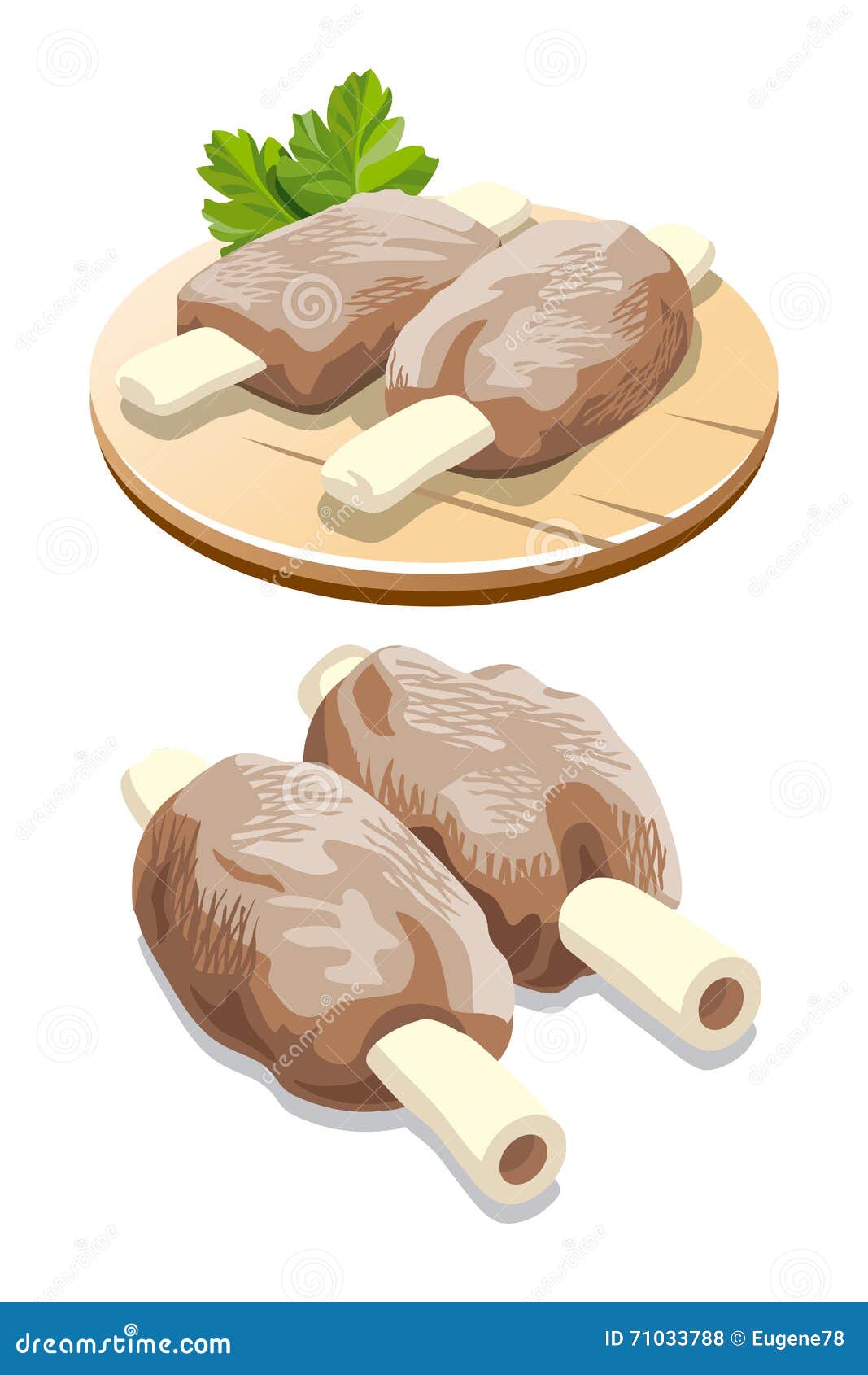 Mutton Meat with Ribs Illustration Stock Vector - Illustration of ...