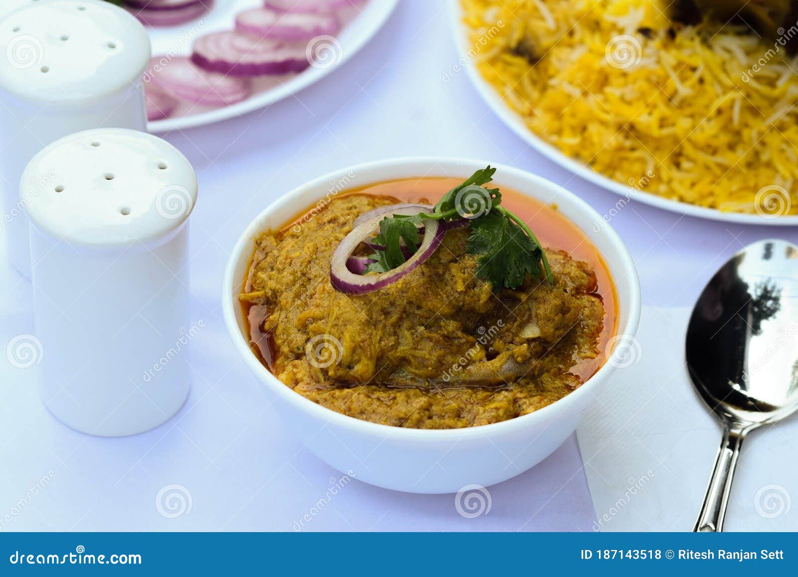 Mutton Rezala Served in Indian Restaurant Stock Photo - Image of ...
