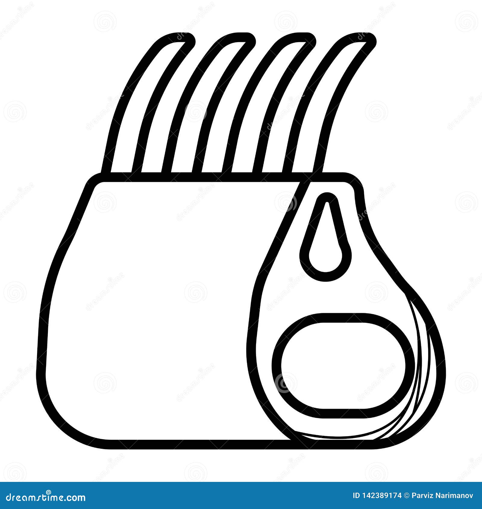 Mutton Ribs Illustration Icon with Long Shadow Stock Illustration ...