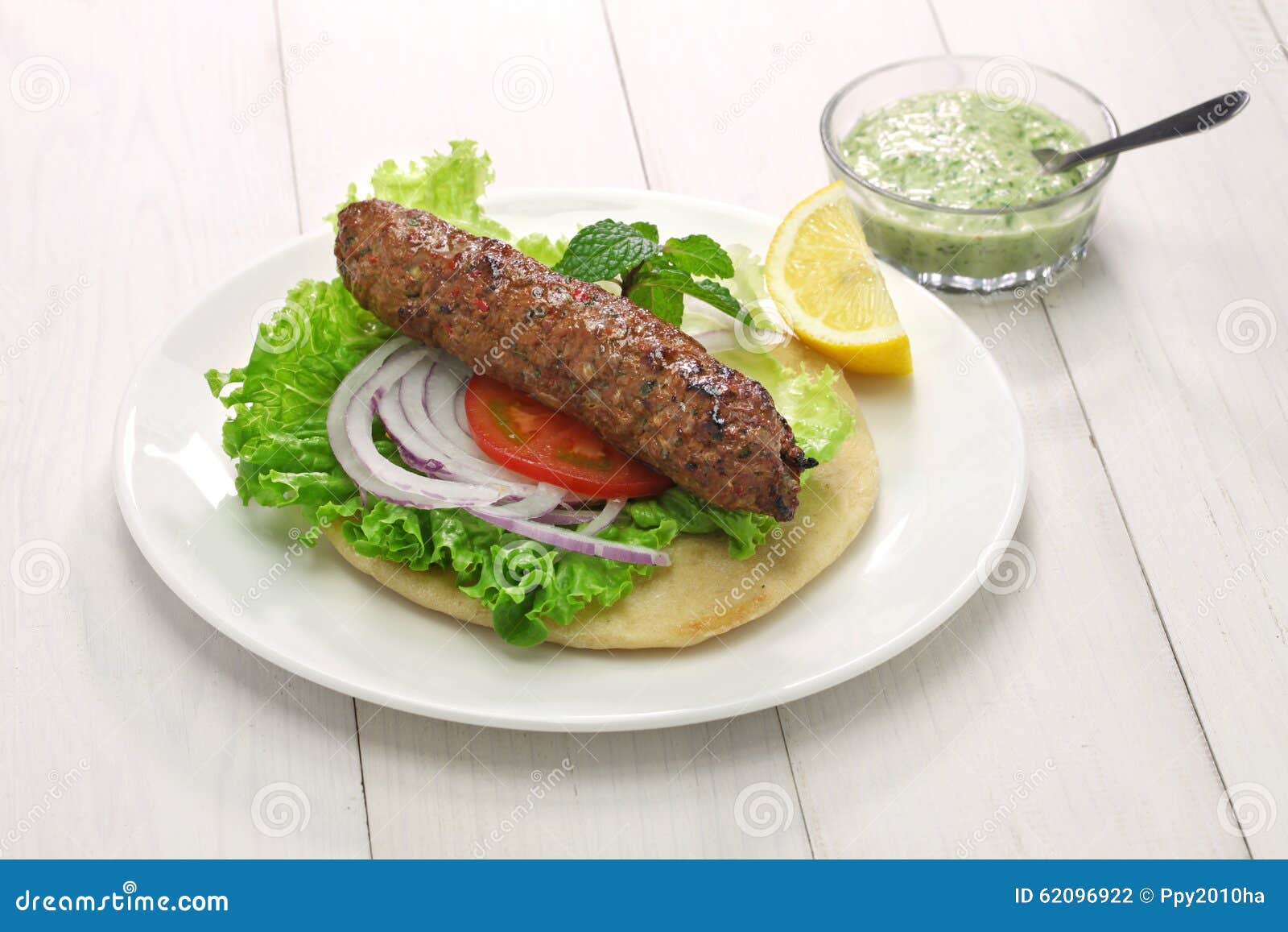 Mutton Seekh Kabab Kebab Sandwich Stock Photo - Image of meal, cuisine ...
