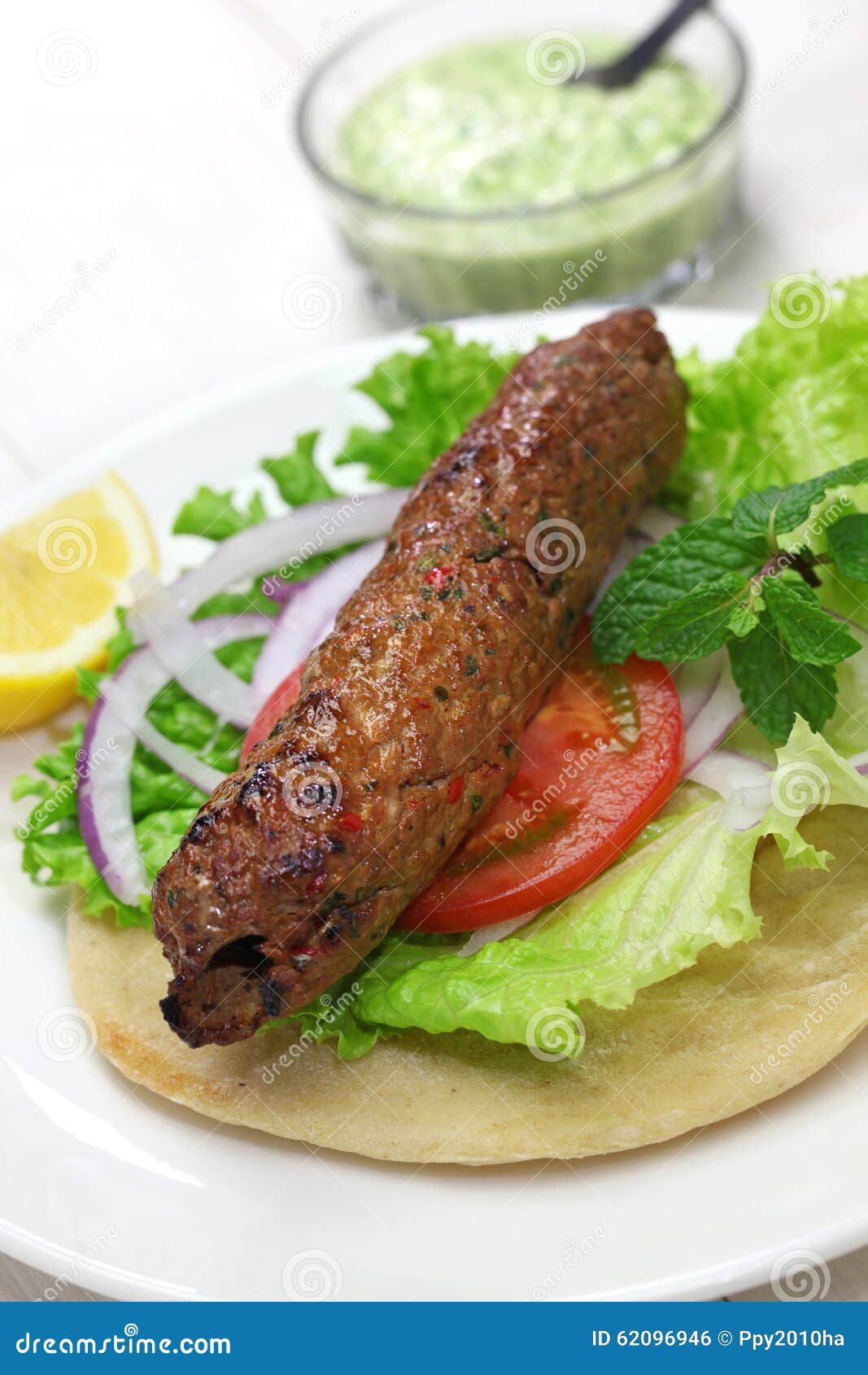 Mutton Seekh Kabab Kebab Sandwich Stock Photo - Image of barbecued ...