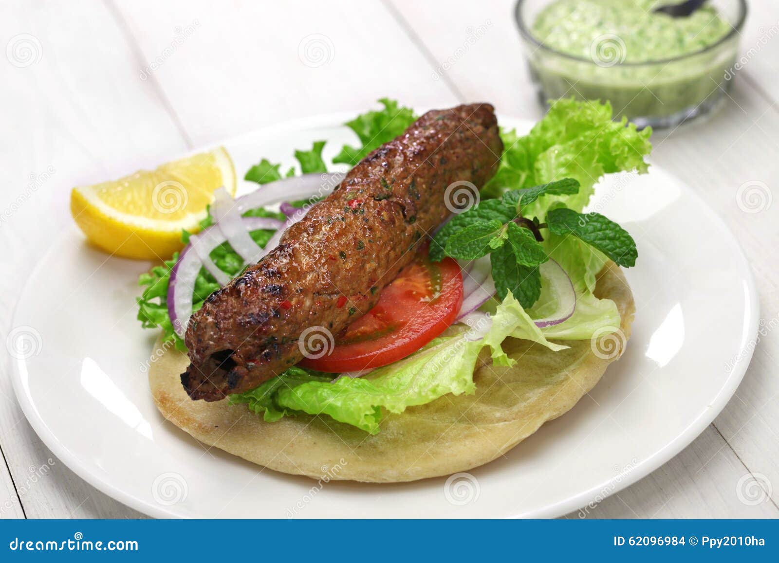 Mutton Seekh Kabab Kebab Sandwich Stock Photo - Image of bread, cuisine ...