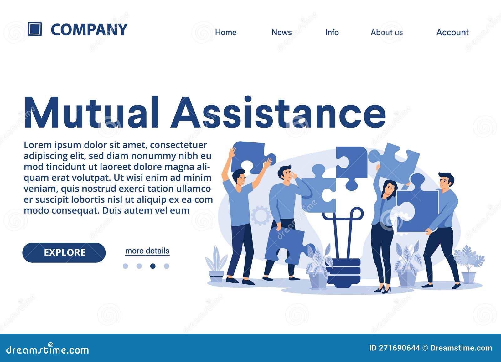 Mutual Assistance Illustration Suitable for Web Landing Page, Stock ...