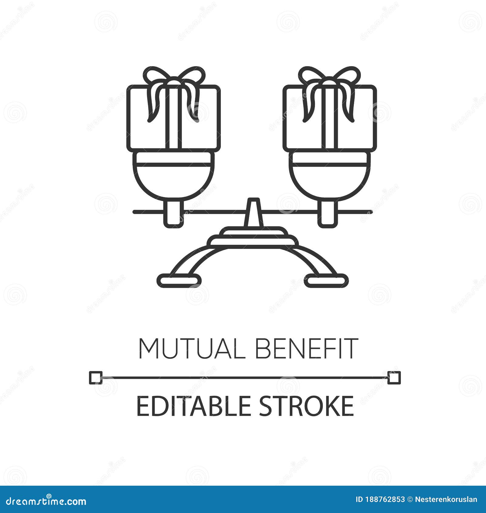 Mutual Benefit Pixel Perfect Linear Icon. Thin Line Customizable ...