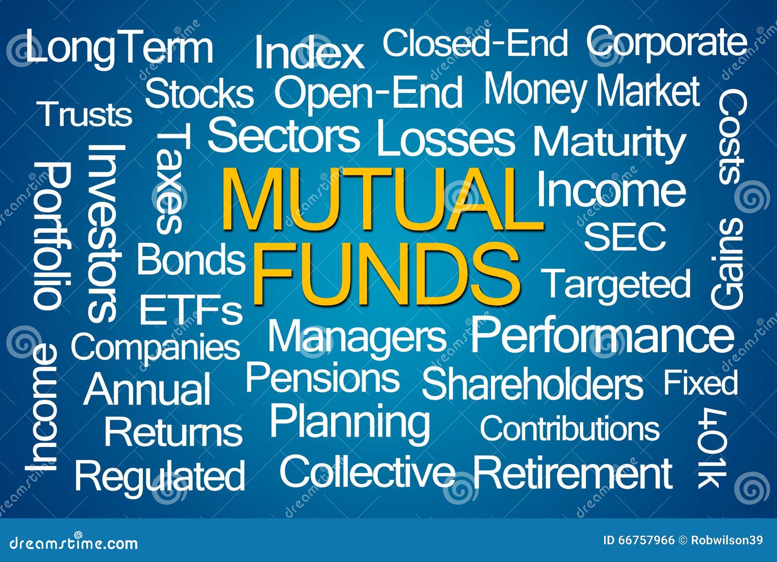 Mutual Funds Word Cloud stock illustration. Illustration of invest ...