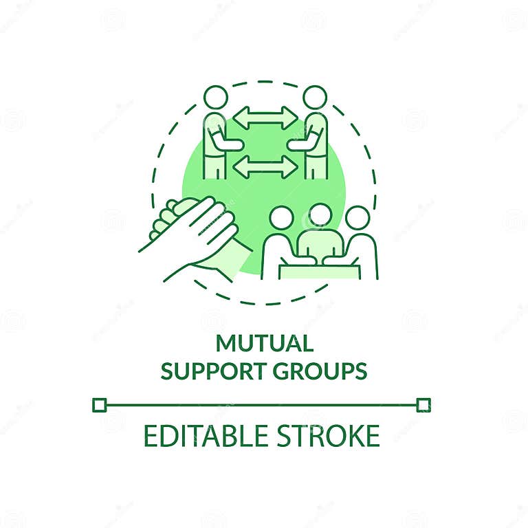 Mutual Support Groups Green Concept Icon Stock Vector - Illustration of ...