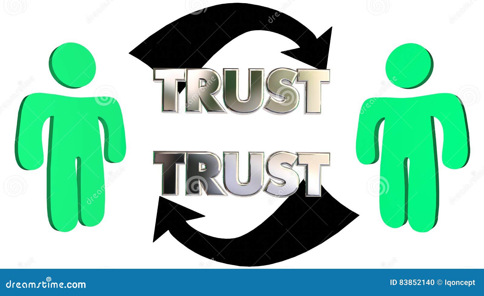 Mutual Trust Confidence People Partner Arrows Stock Illustration ...