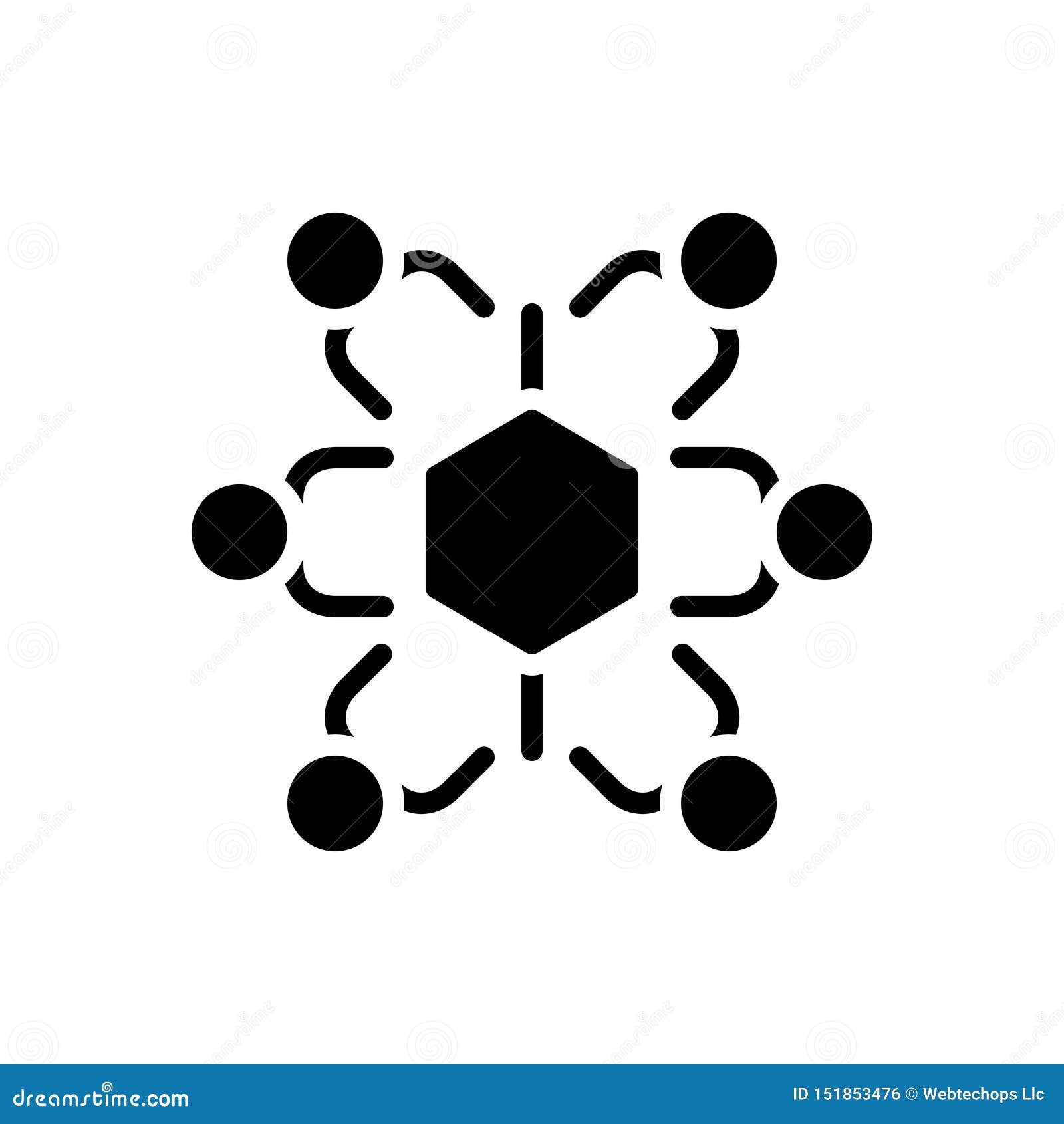 Black Solid Icon for Mutuality, Relationship and Teamwork Stock Vector ...