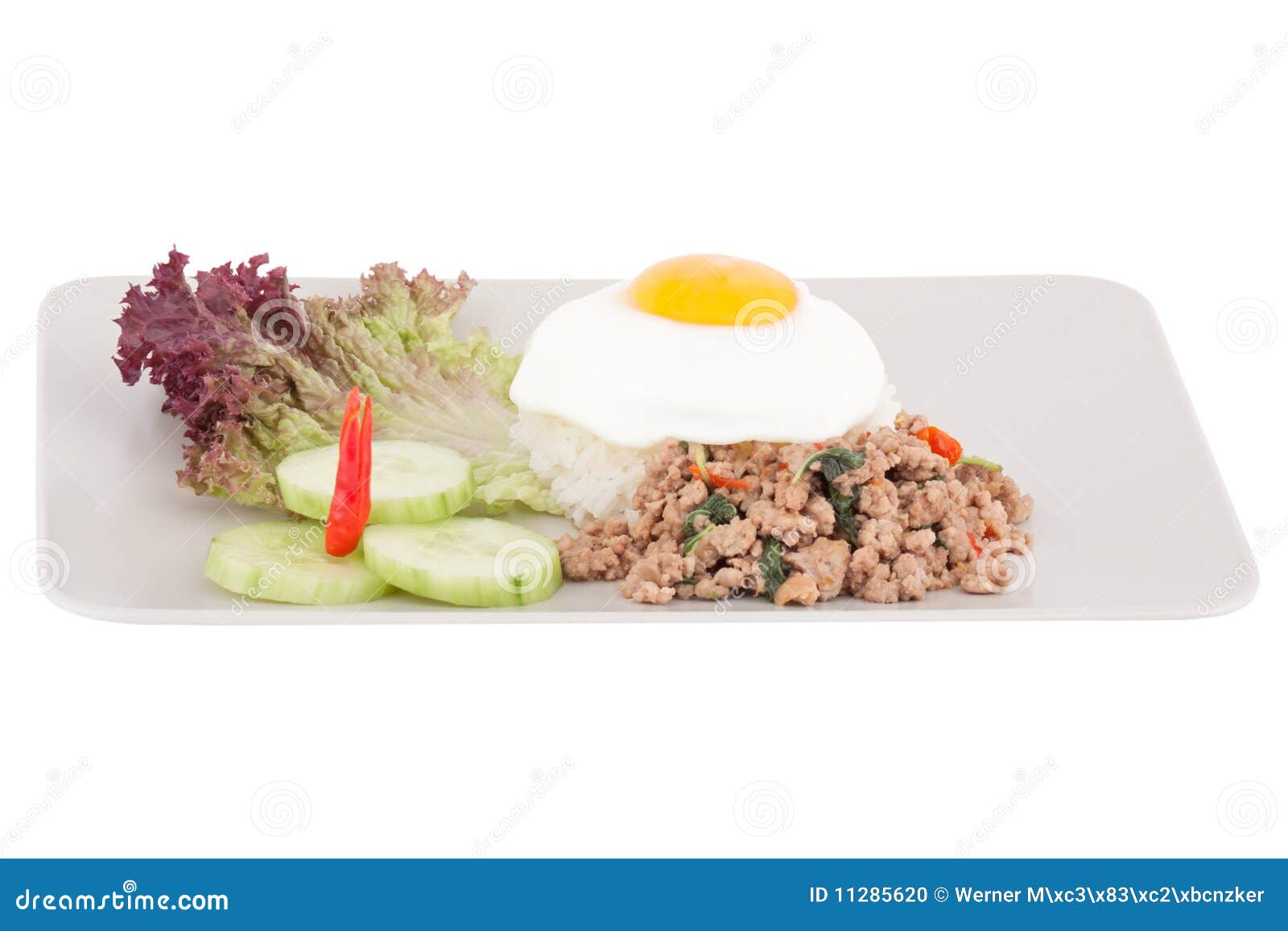 Muu Pad Ga Prau stock photo. Image of herbs, plate, asian - 11285620