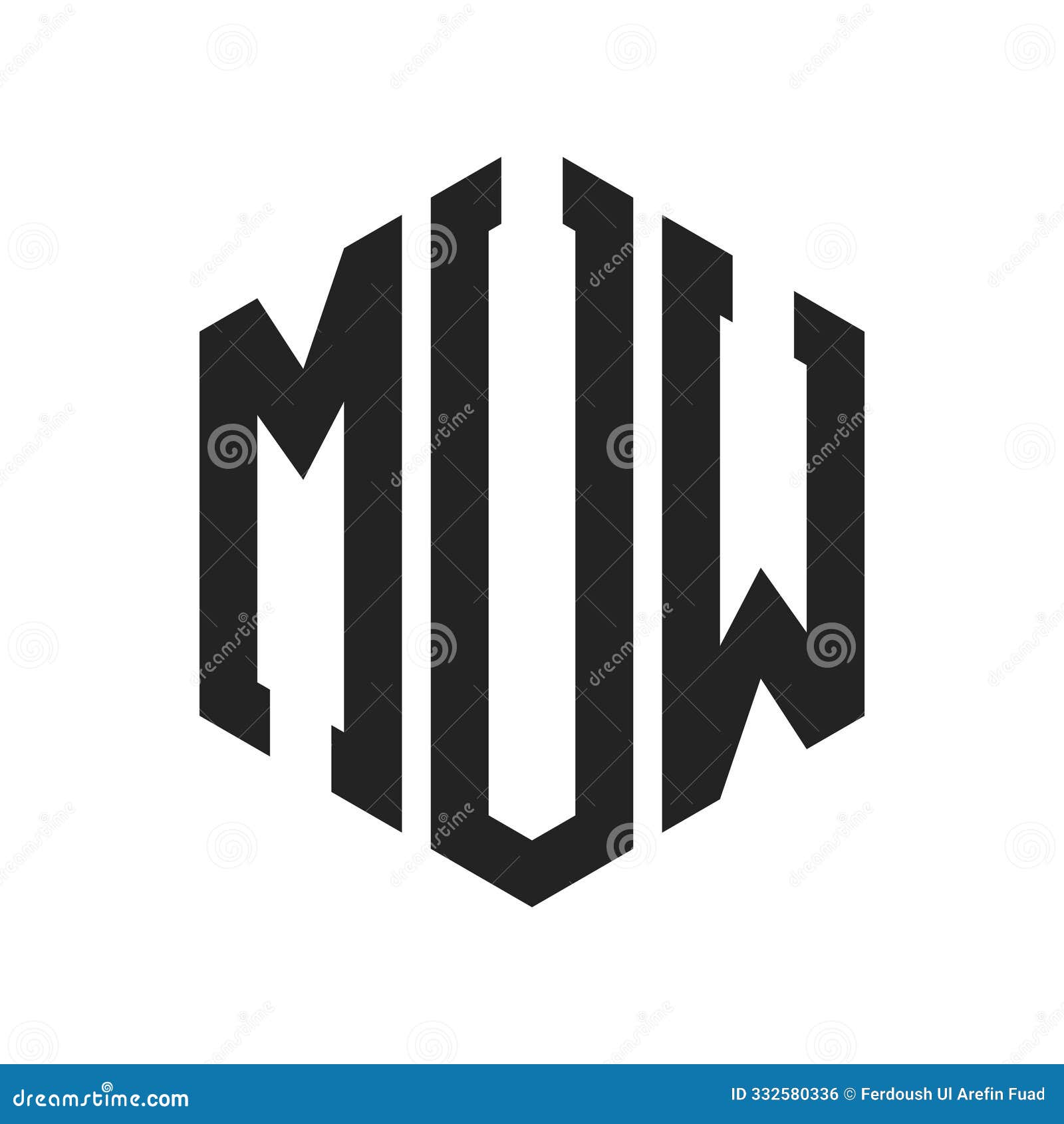 MUW Logo Design. Initial Letter MUW Monogram Logo Using Hexagon Shape ...