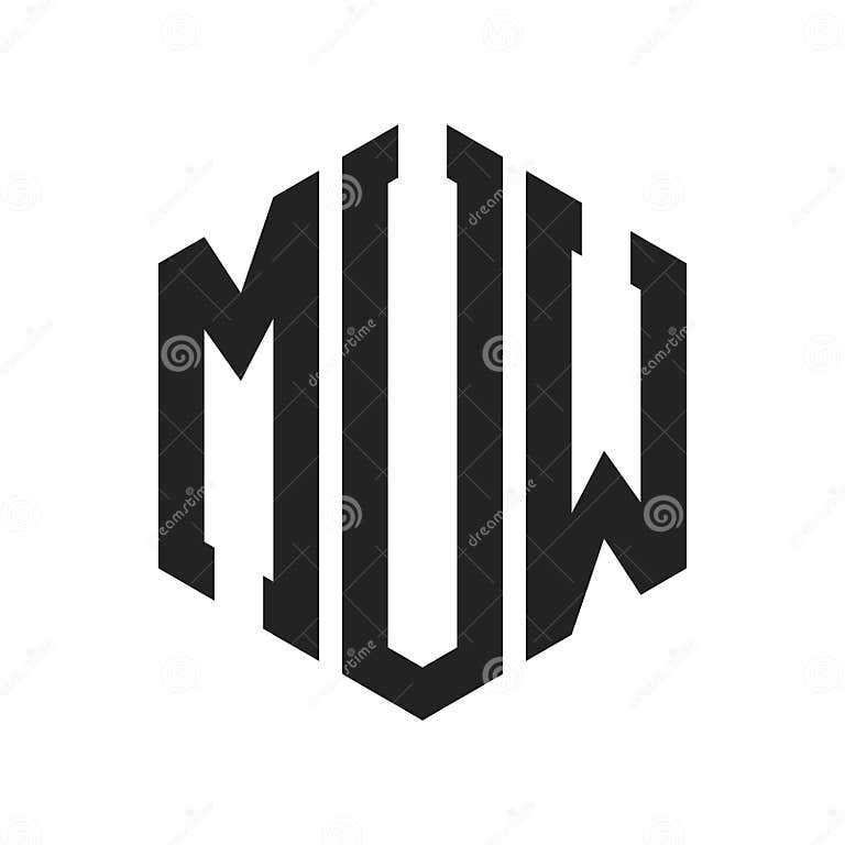 MUW Logo Design. Initial Letter MUW Monogram Logo Using Hexagon Shape ...