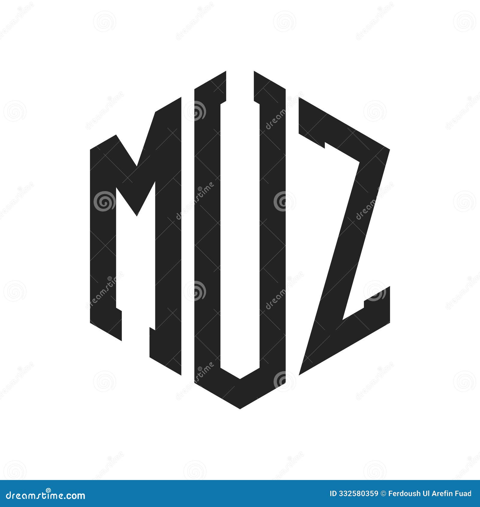 MUZ Logo Design. Initial Letter MUZ Monogram Logo Using Hexagon Shape ...