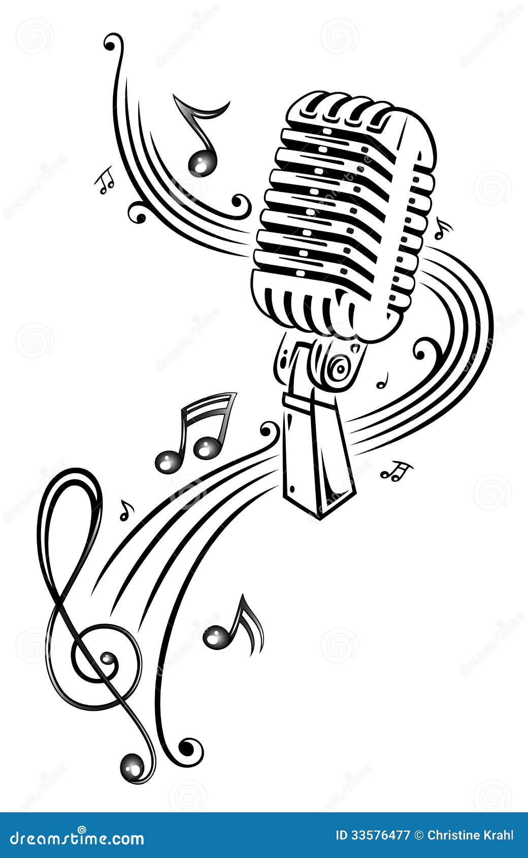 Muziek, microfoon stock illustratie. Illustration of sleutel - 33576477