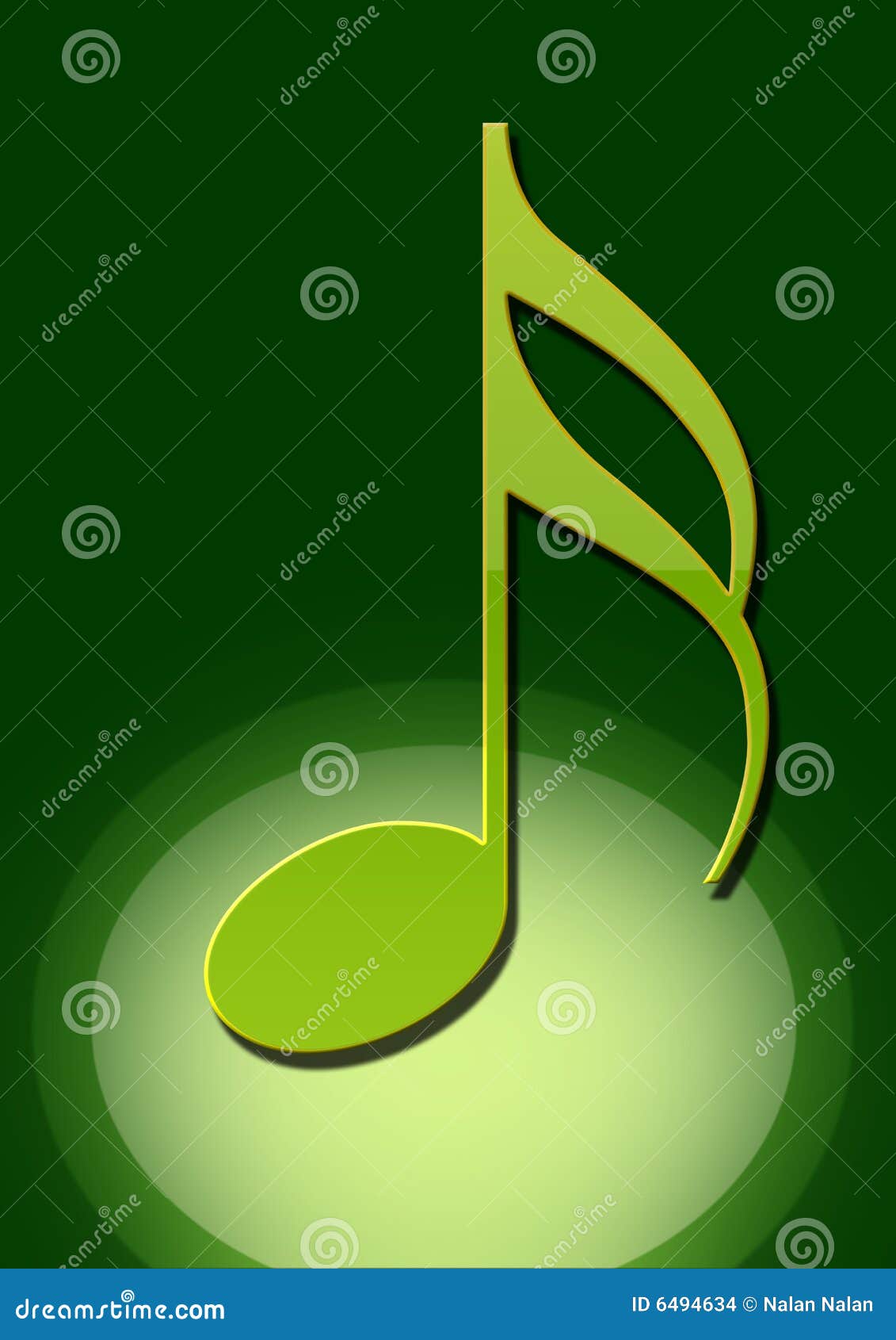 Muzieknoot stock illustratie. Illustration of blauw, achtergrond - 6494634