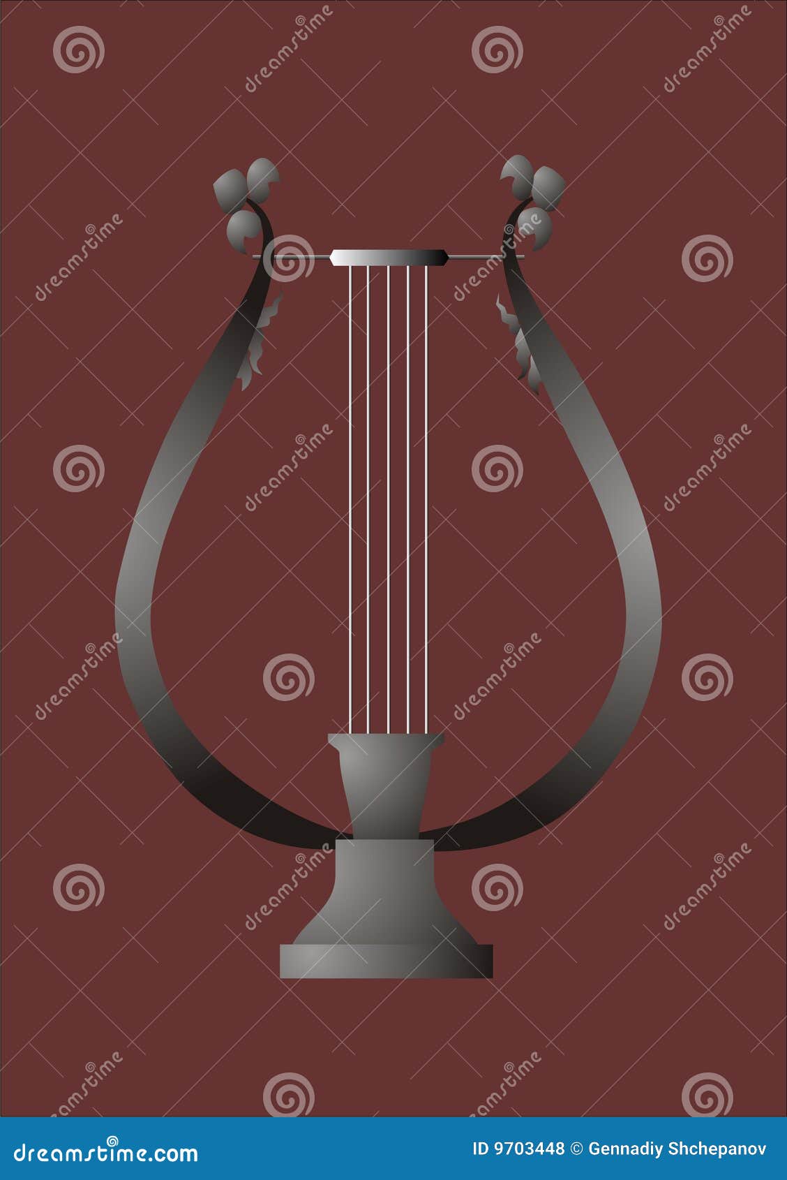 Muzikaal instrument, lier vector illustratie. Illustratie bestaande uit ...