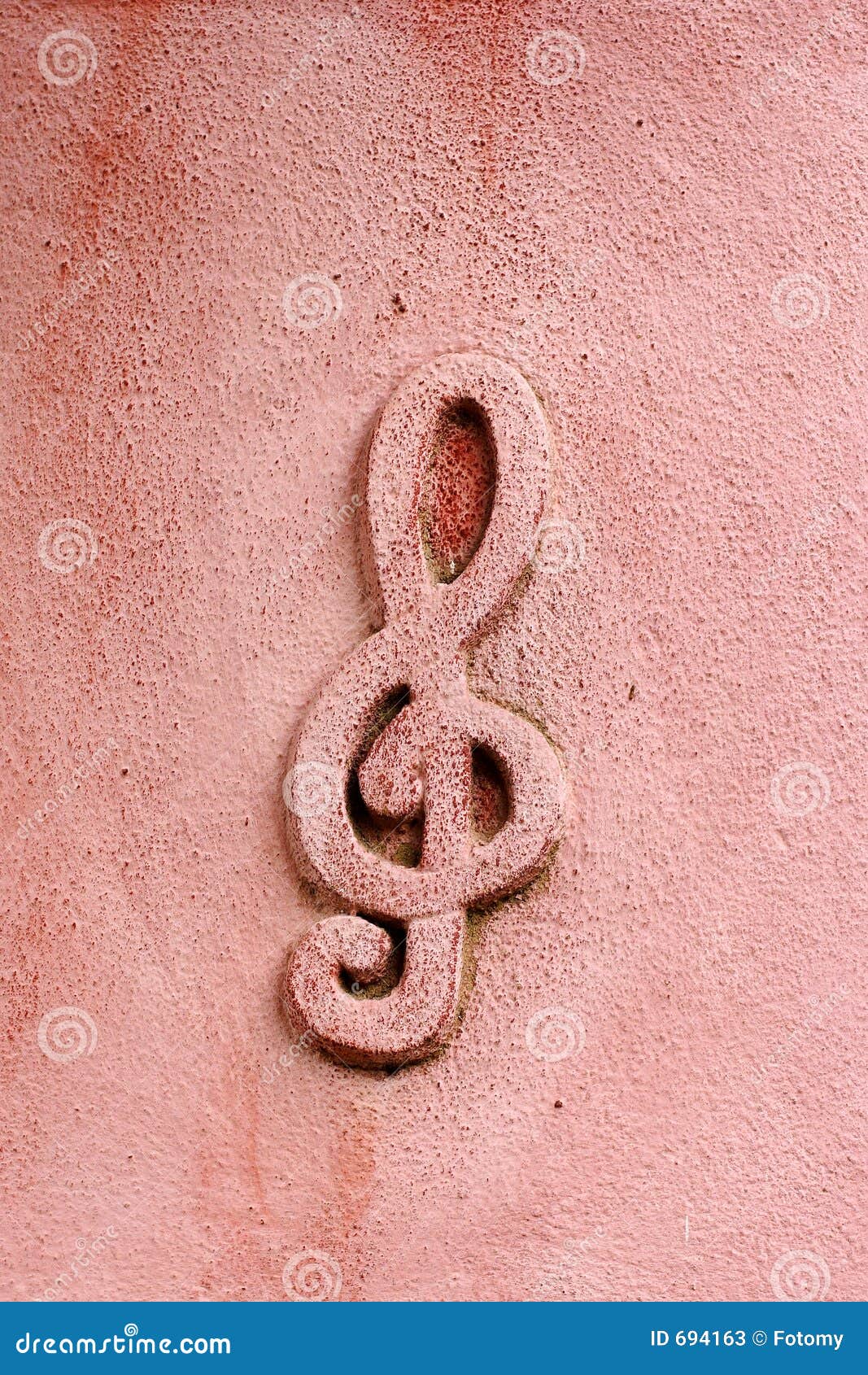 Muzikaal symbool op muur stock afbeelding. Image of kleurrijk - 694163