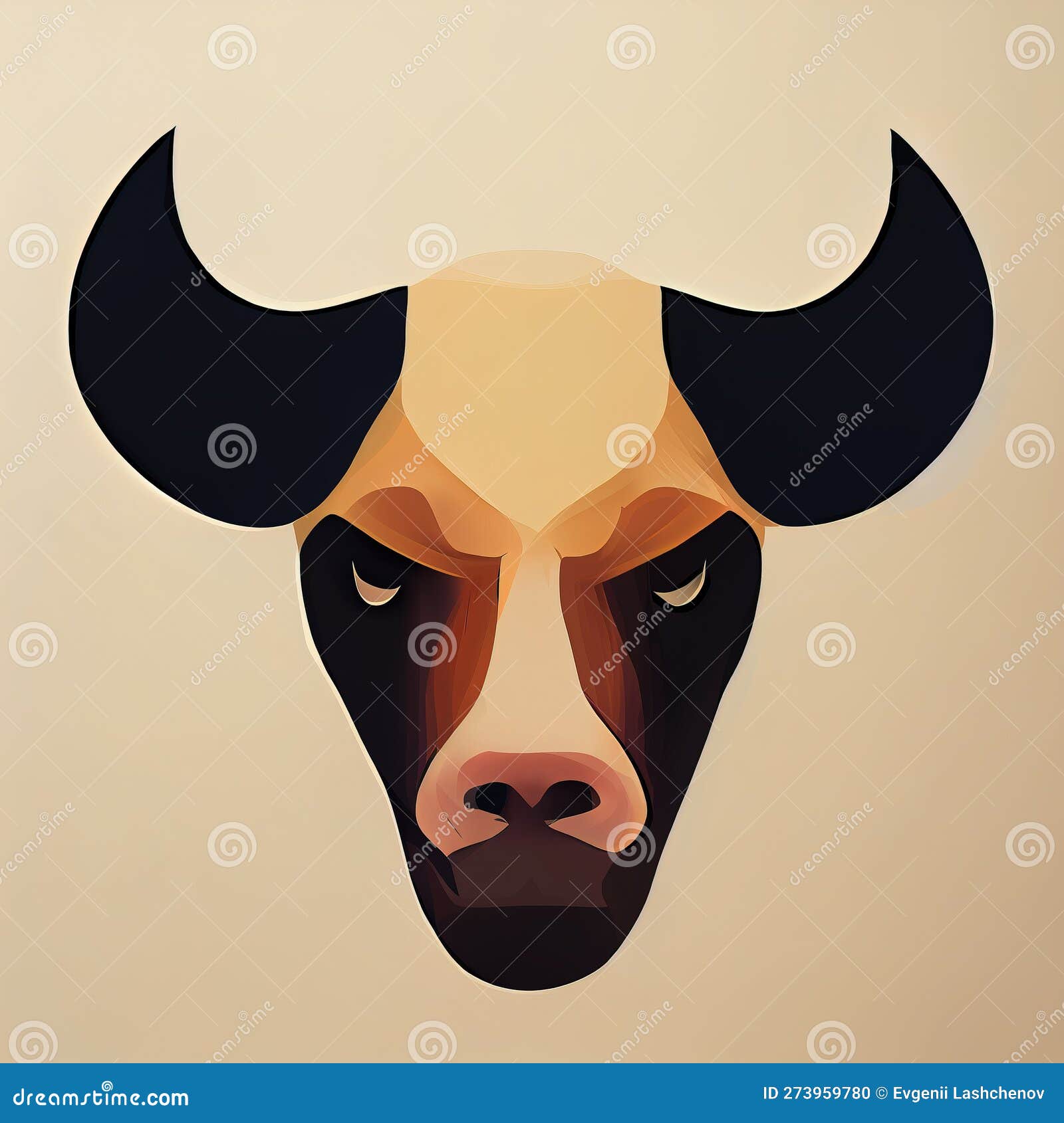Muzzle of an Angry Bull. Decorative Bull S Head. a Simple Illustration ...