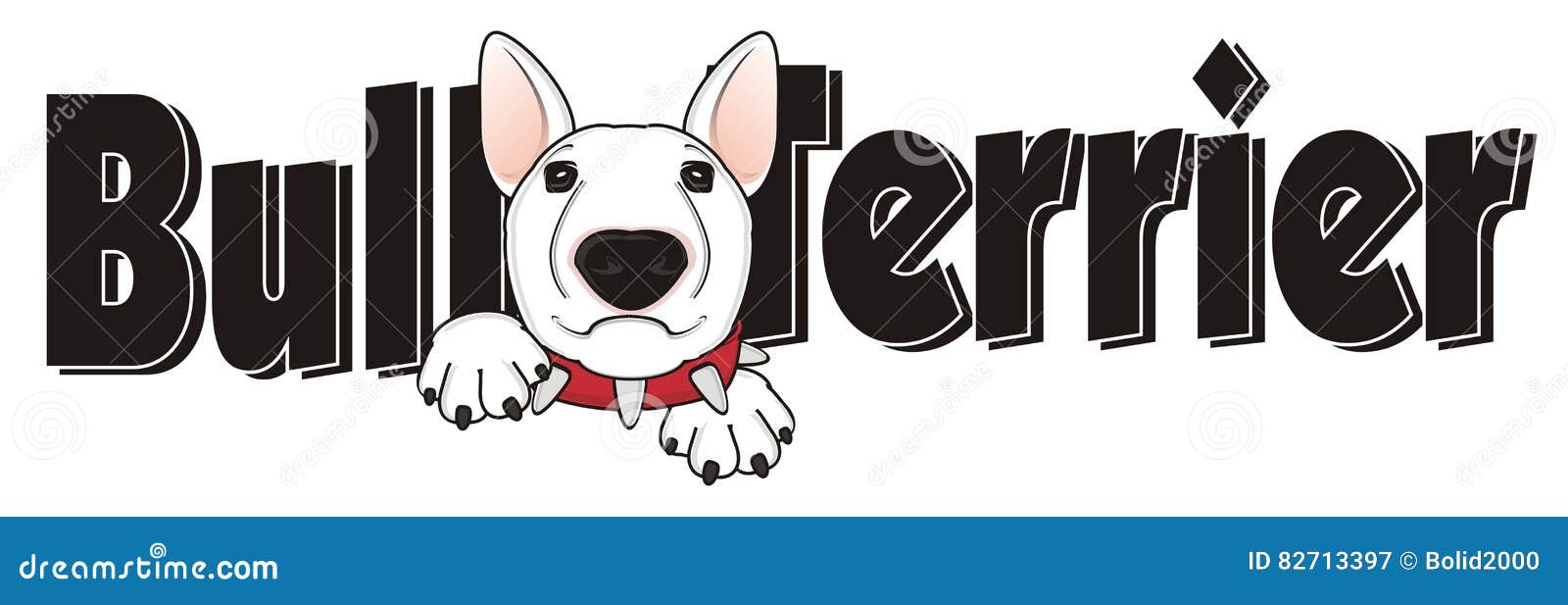 Muzzle of Bull Terrier with Word Stock Illustration - Illustration of ...