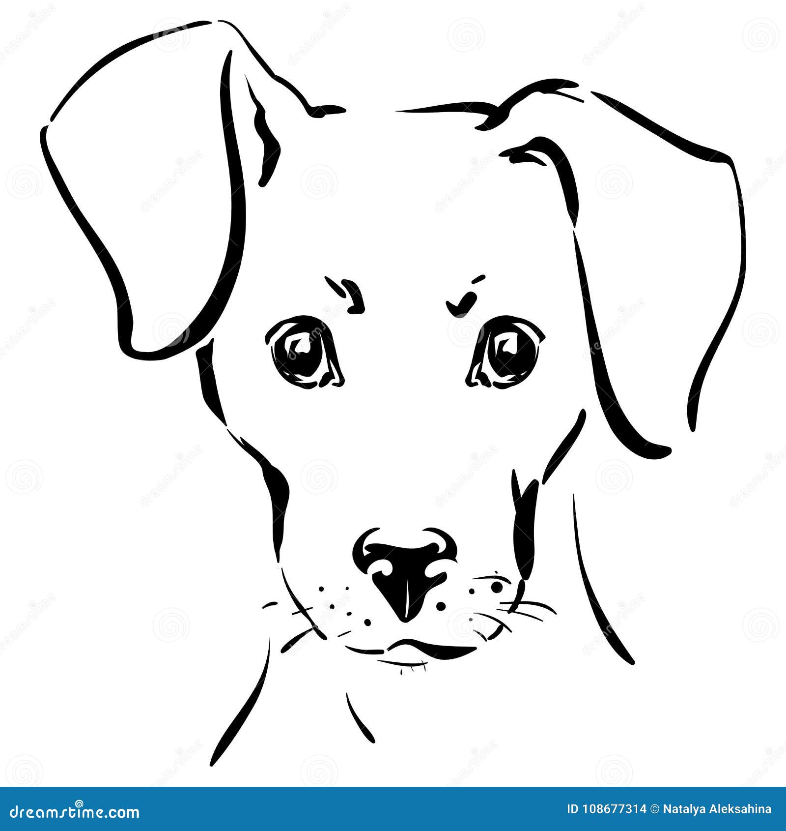Muzzle of a dog stock vector. Illustration of monochrome - 108677314