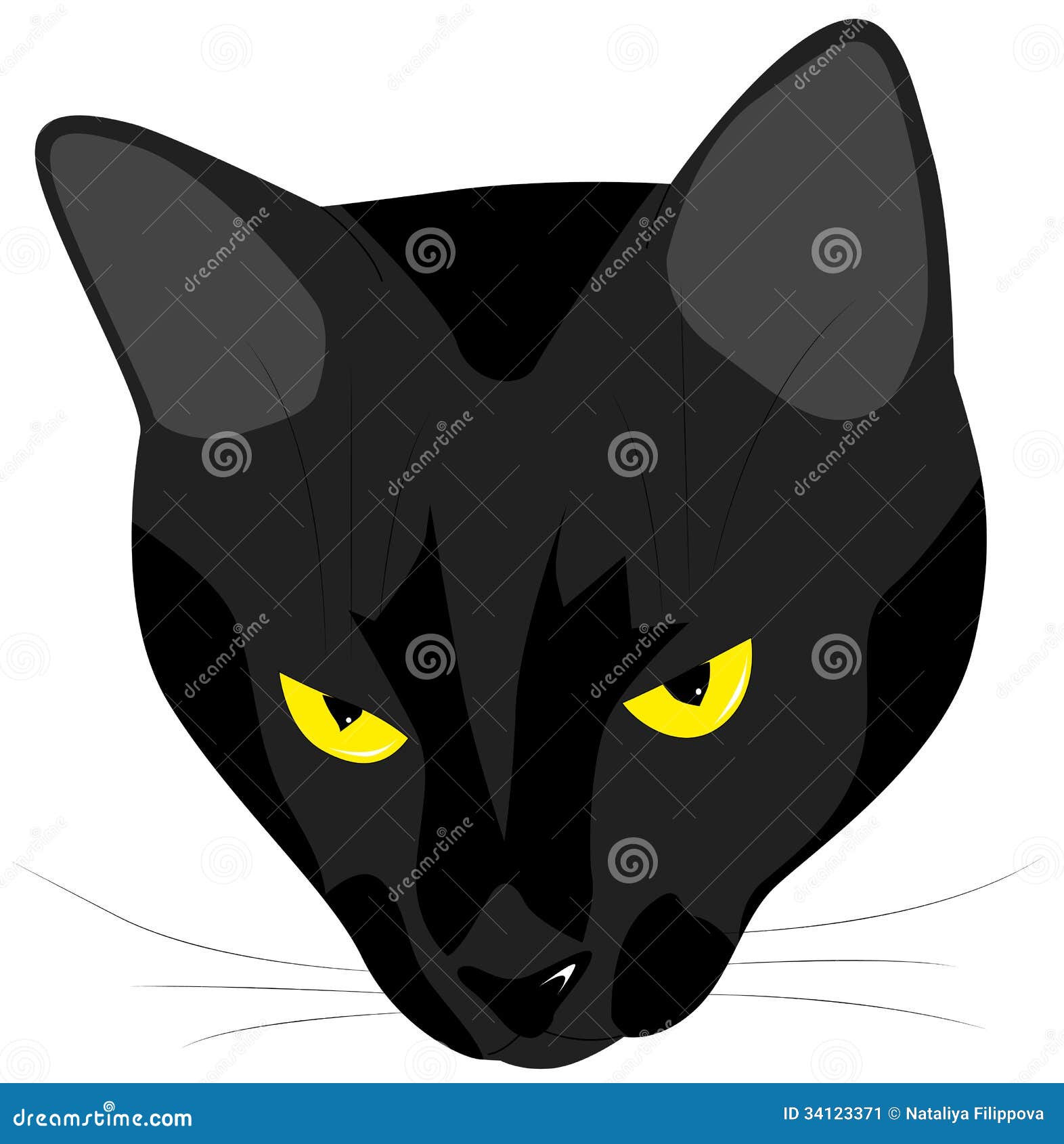 The Muzzle Of The Evil Black Cat Cartoon Vector | CartoonDealer.com ...