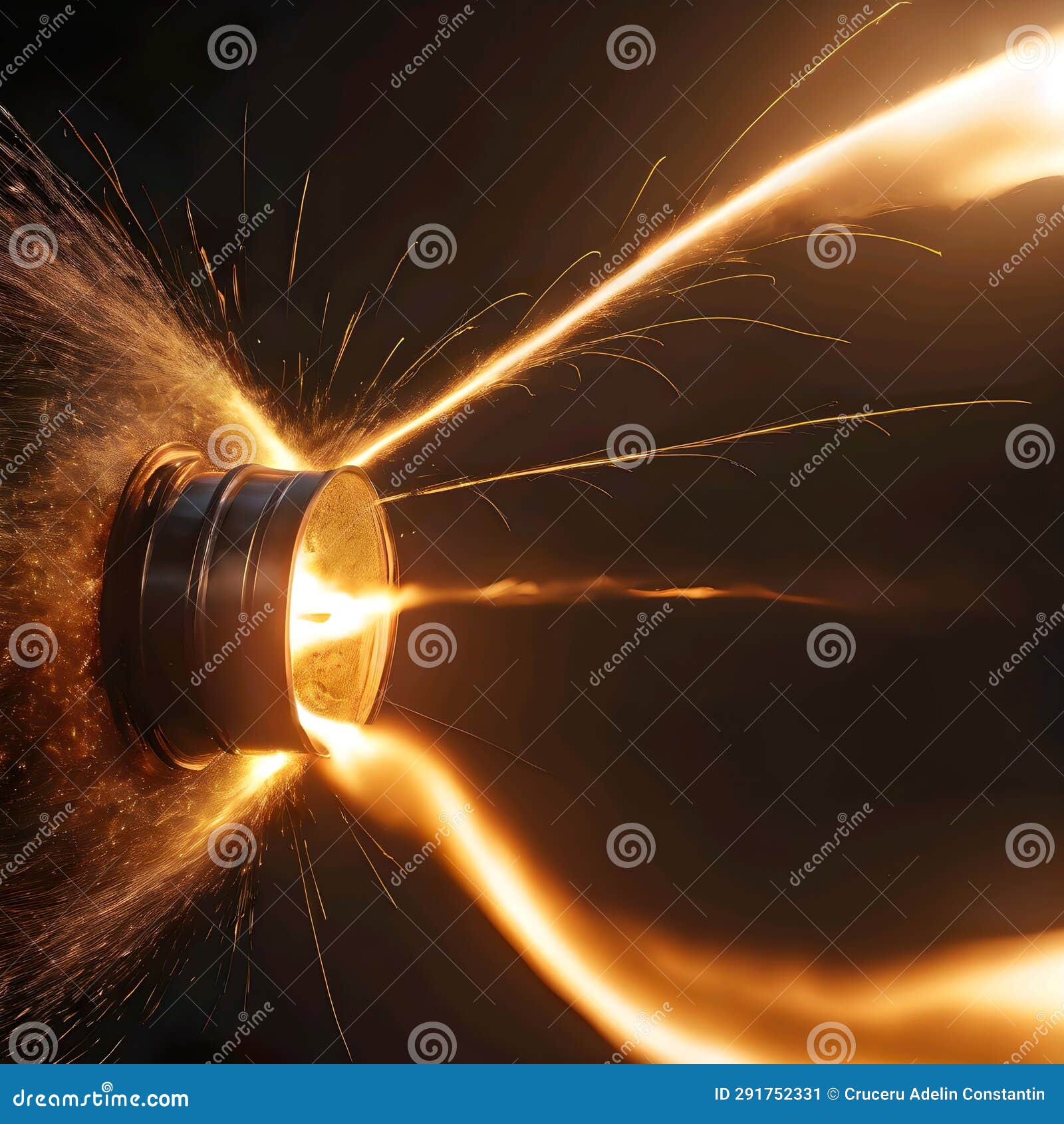 Muzzle Flash and Sparks in Dark Background Stock Image - Image of flash ...