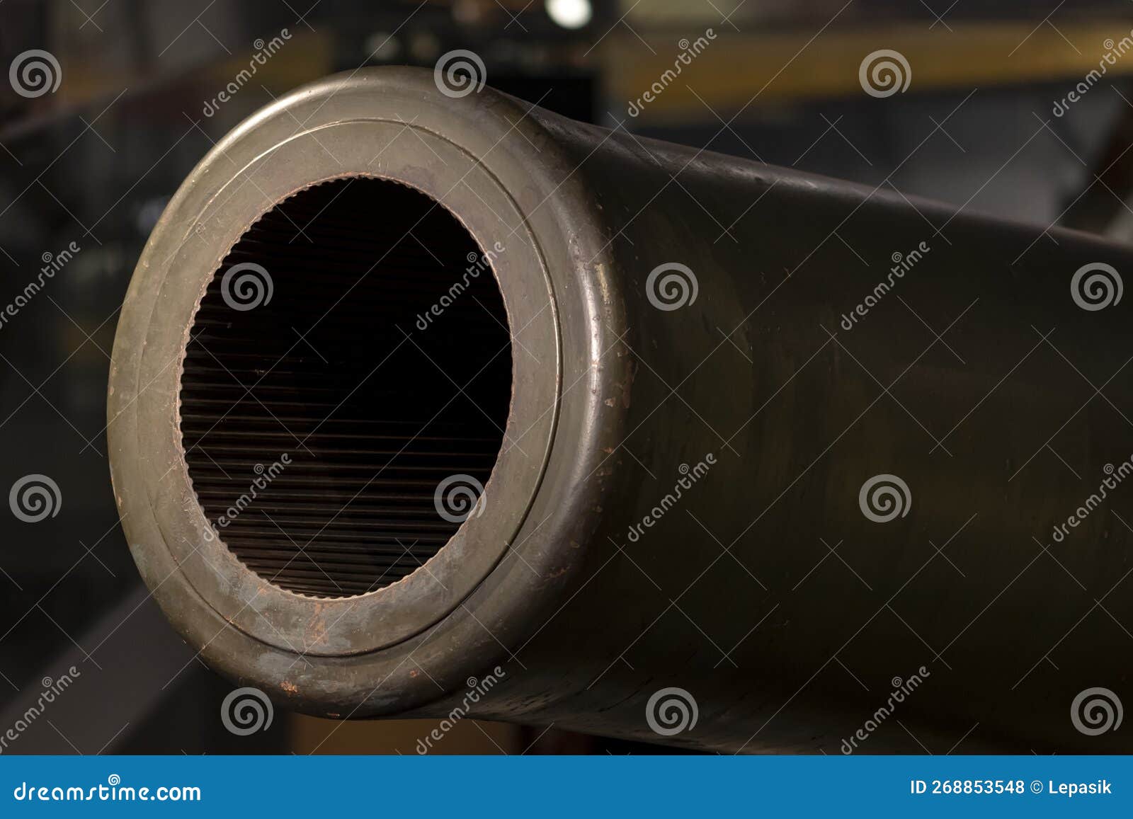 Muzzle of a Large-caliber Cannon with a Rifled Barrel from the Second ...