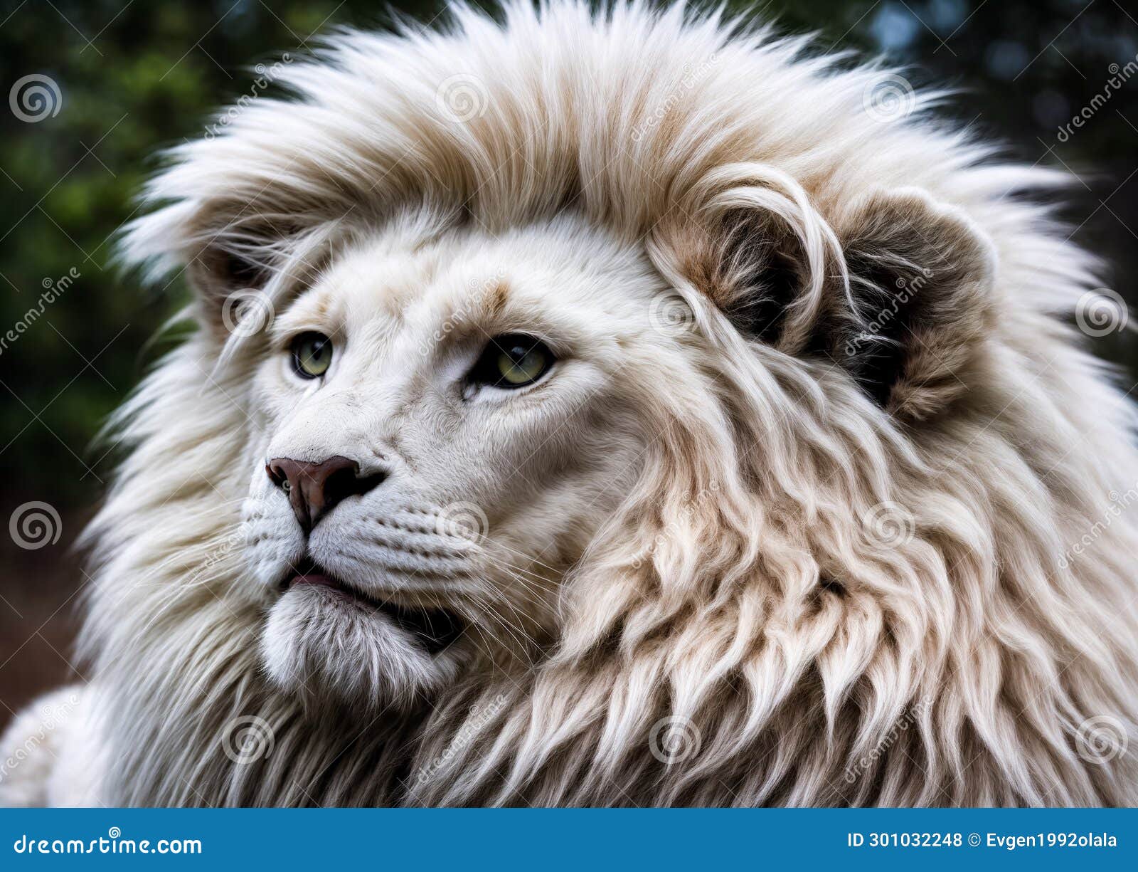 The Muzzle of a Lion with a White Mane Close-up. Generative AI Stock ...