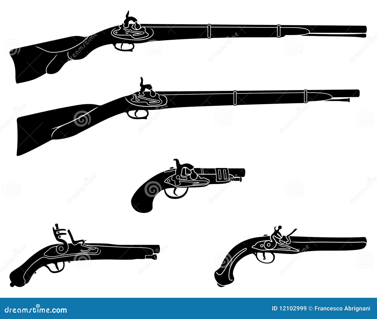 Muzzle loading firearms stock vector. Illustration of black - 12102999