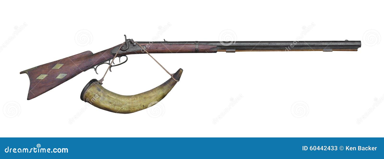 Old Muzzle-loading Weapon, Trigger Traditional Musket On A Wooden Table ...