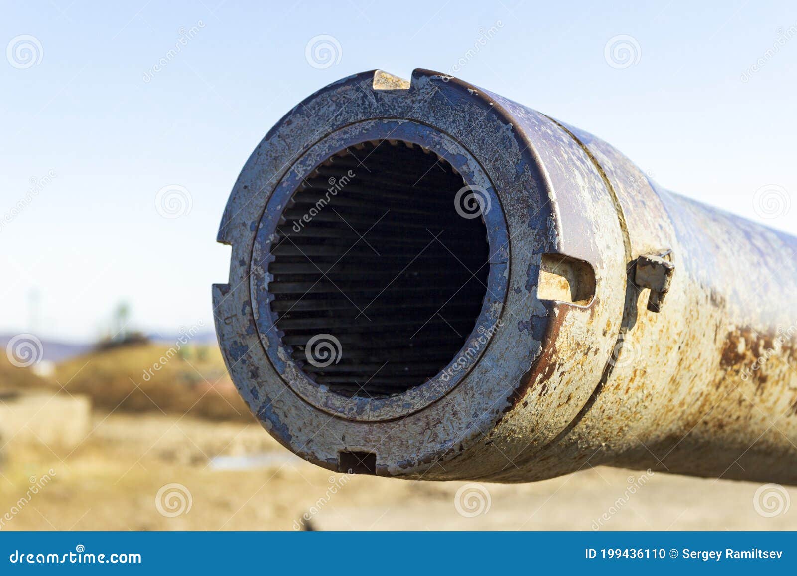 The Muzzle of a Old Soviet B-13 Gun Stock Photo - Image of defense ...