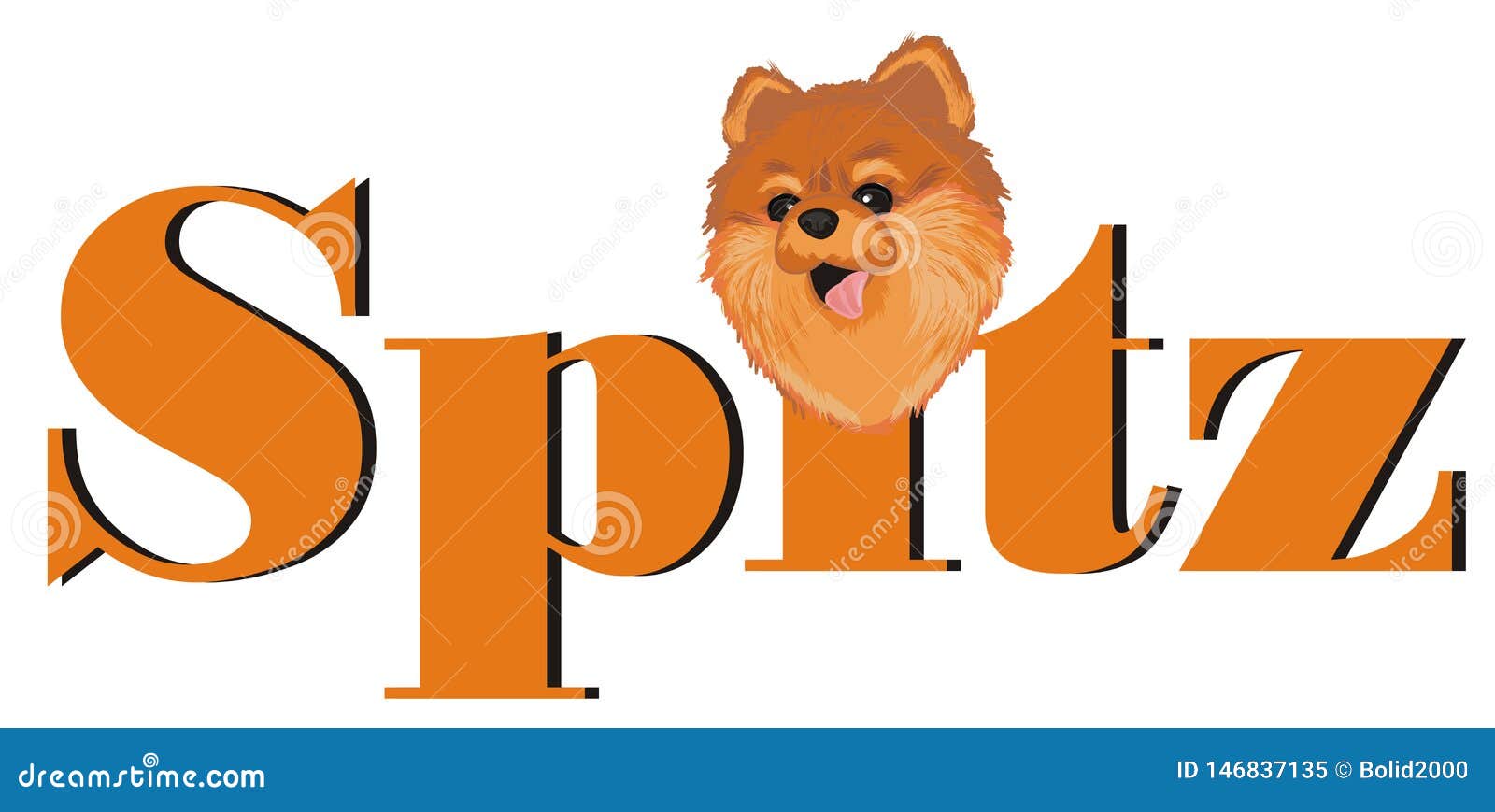 Snout of spitz and word stock illustration. Illustration of barking ...