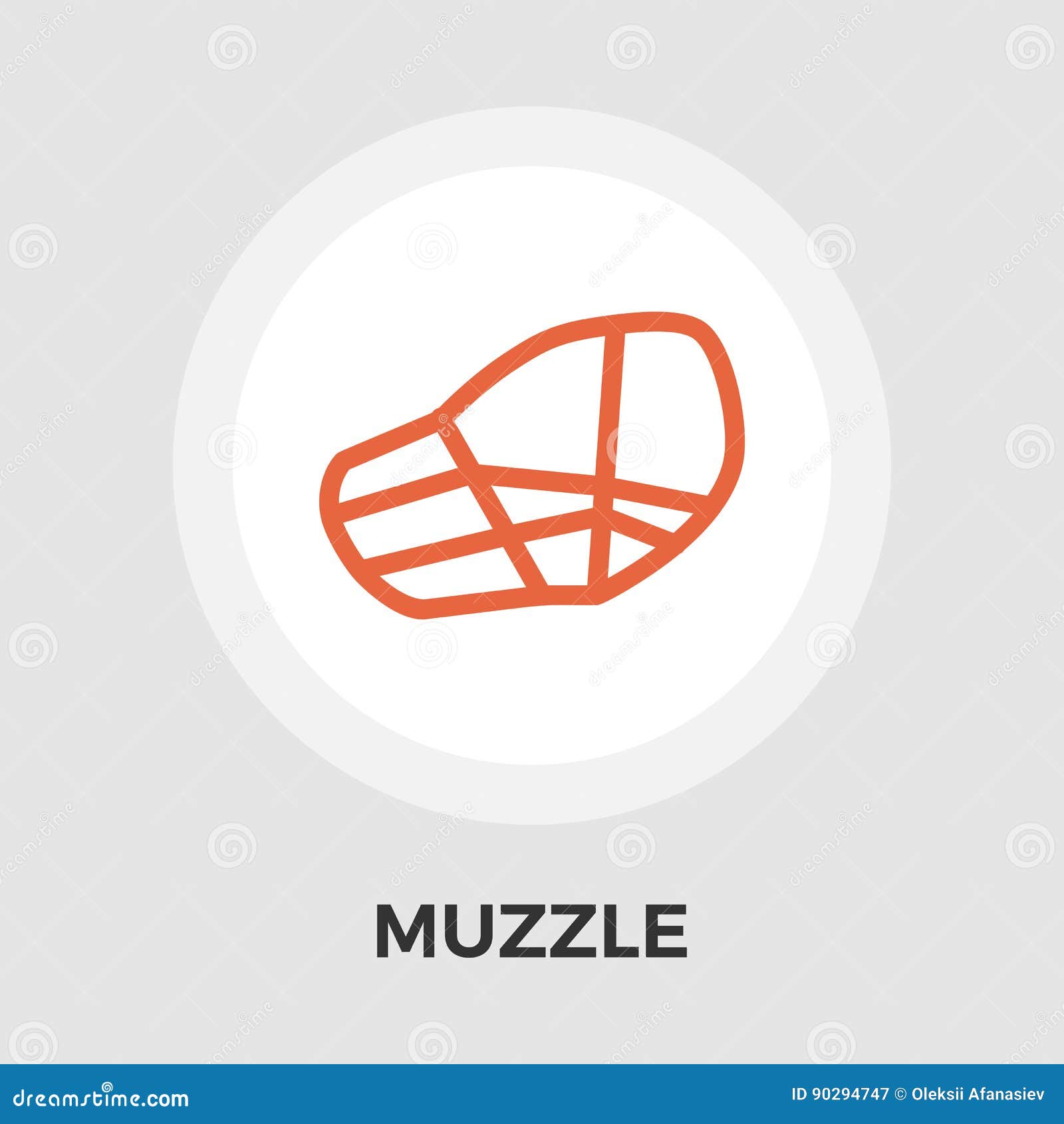 Muzzle vector flat icon stock vector. Illustration of guard - 90294747