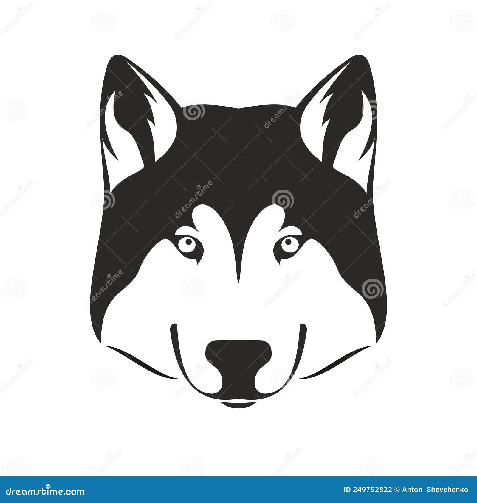 Husky Dog Black And White Vector Design | CartoonDealer.com #104934629
