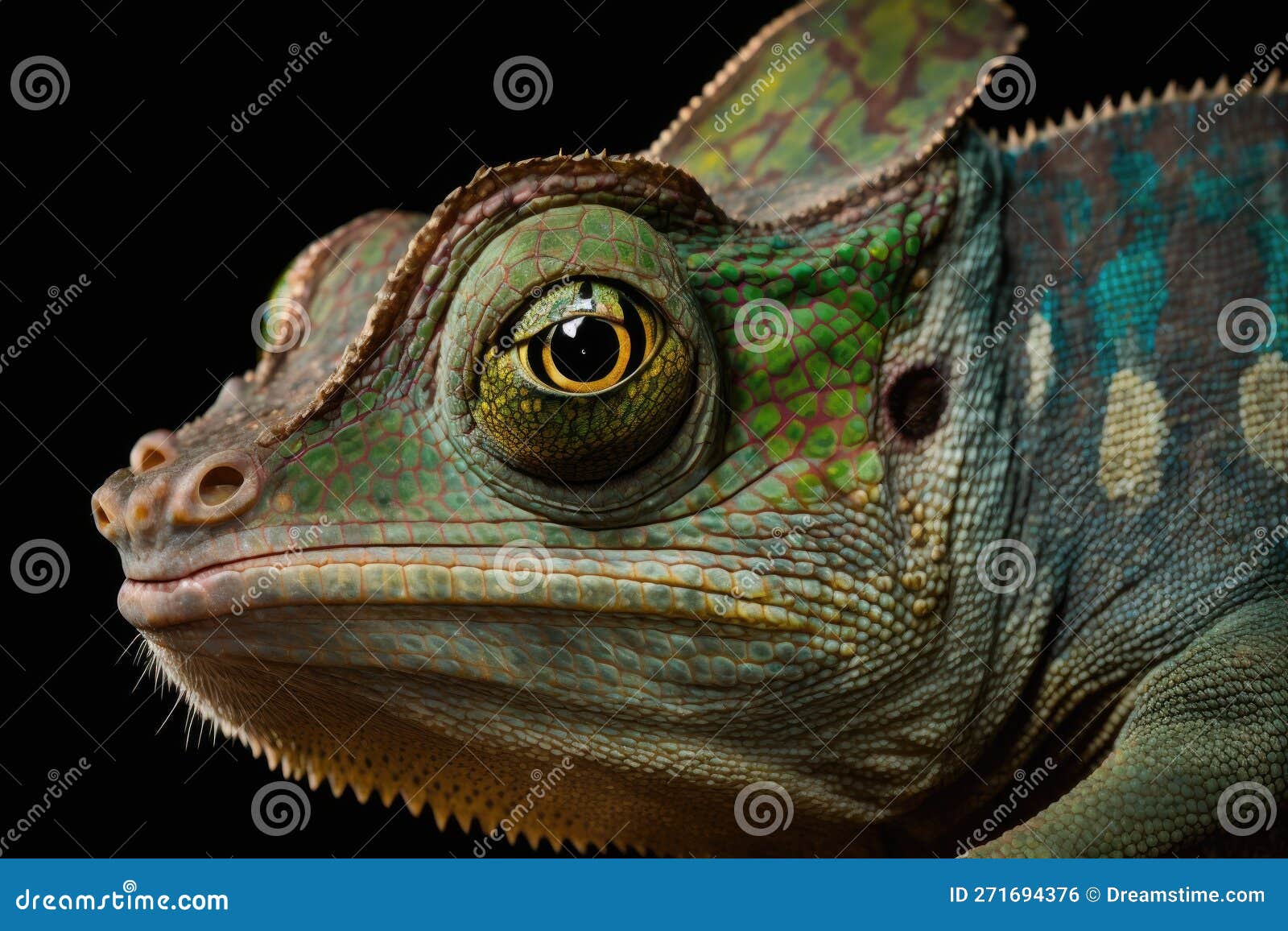 A Chameleon Photographed At Close Range And Created By AI ...