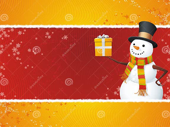 Muñeco de nieve ilustración del vector. Ilustración de regalo - 7338939