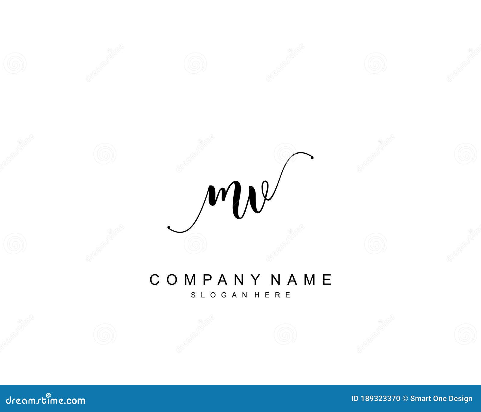 Initial MV Signature Logo Template Vector Stock Vector - Illustration ...