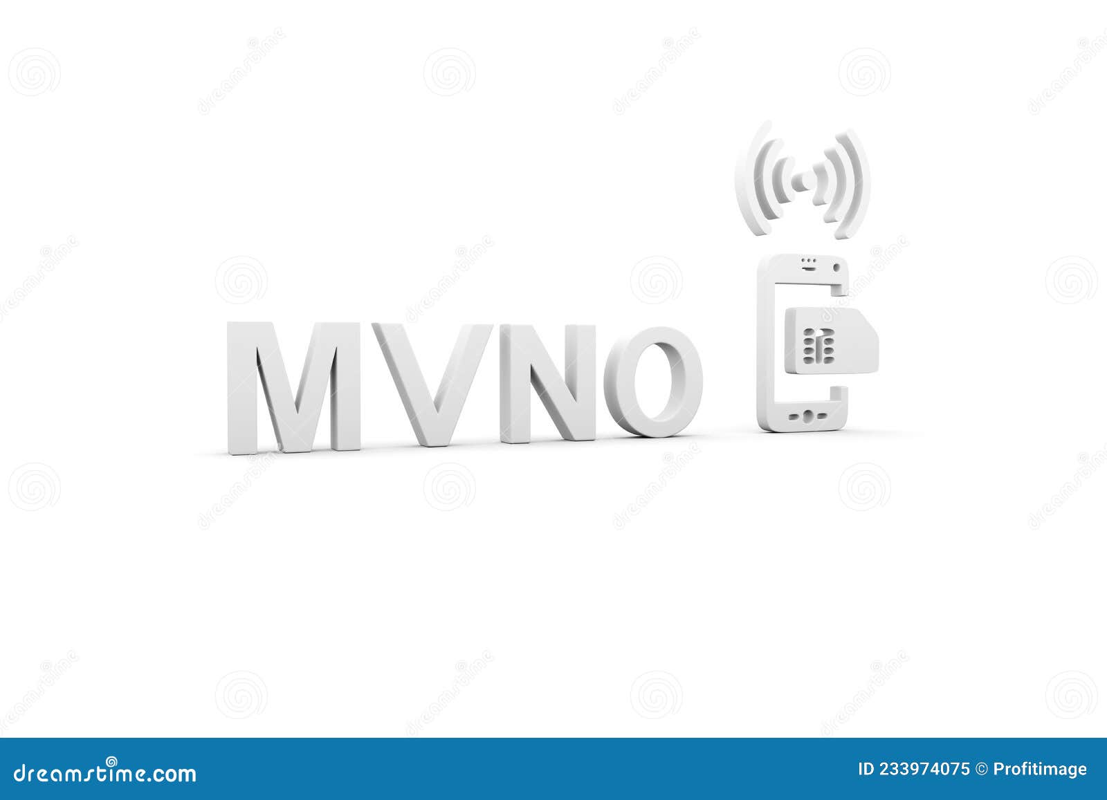 MVNO Concept White Background 3d Stock Illustration - Illustration of ...