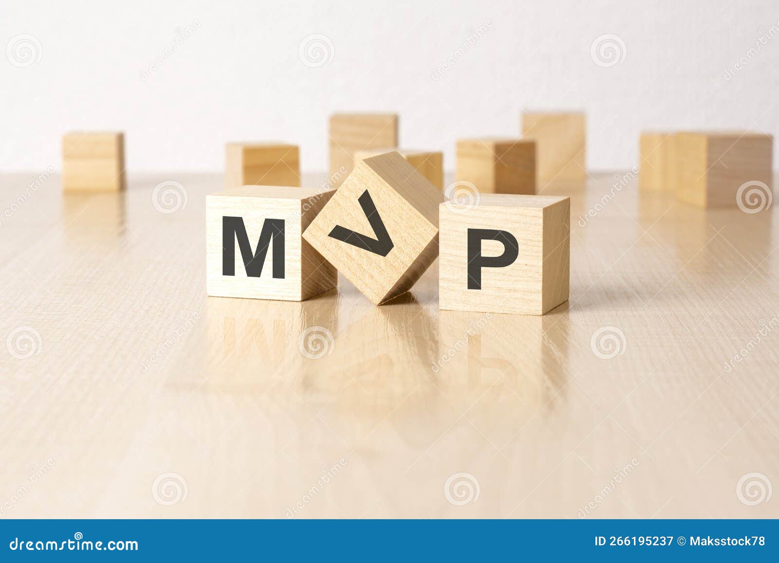 MVP - an Abbreviation of Wooden Blocks with Letters on a Gray ...