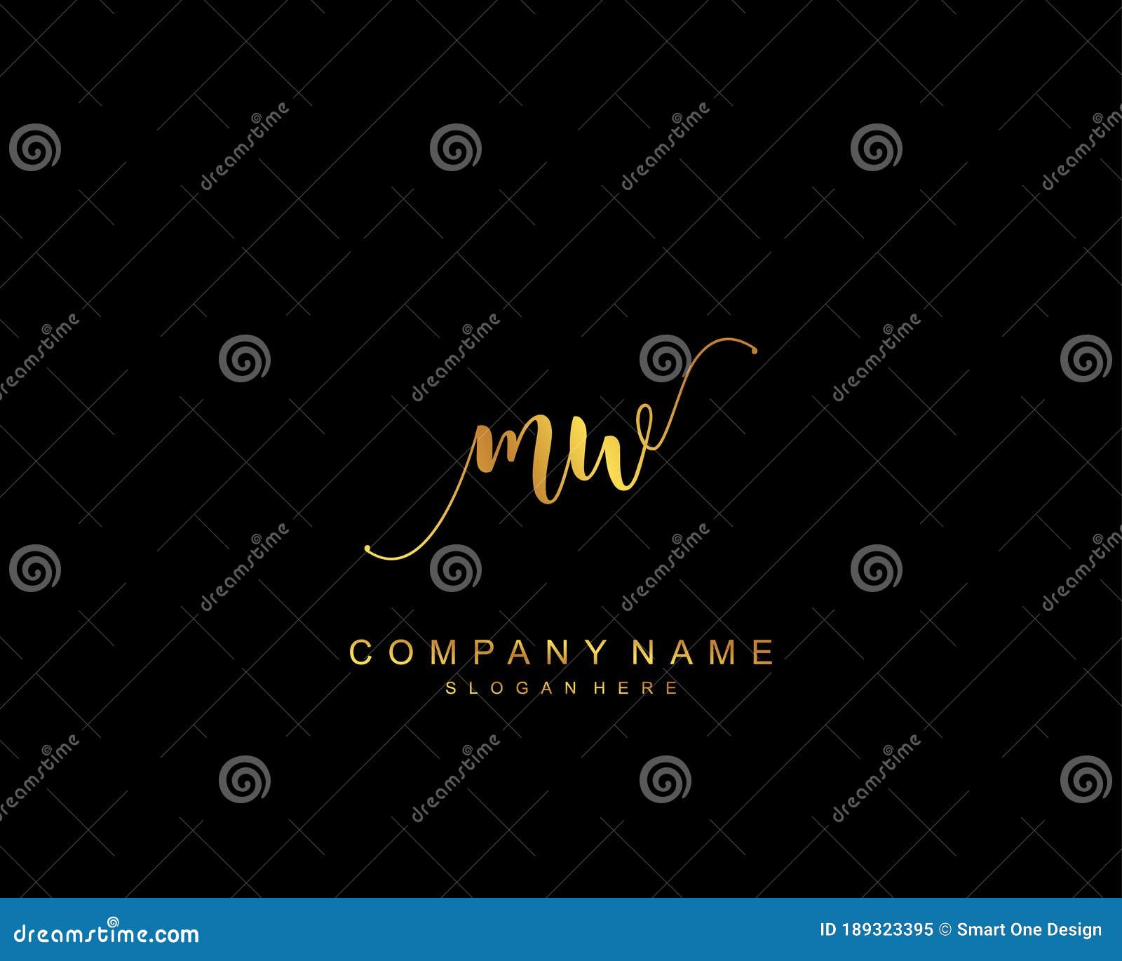 Initial MW Signature Logo Template Vector Stock Vector - Illustration ...