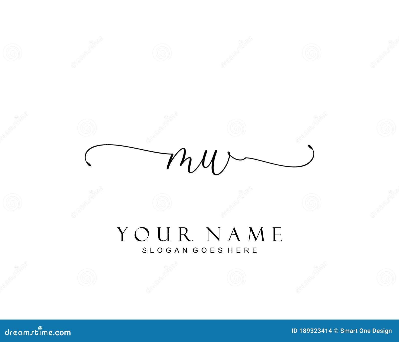 Initial MW Signature Logo Template Vector Stock Vector - Illustration ...