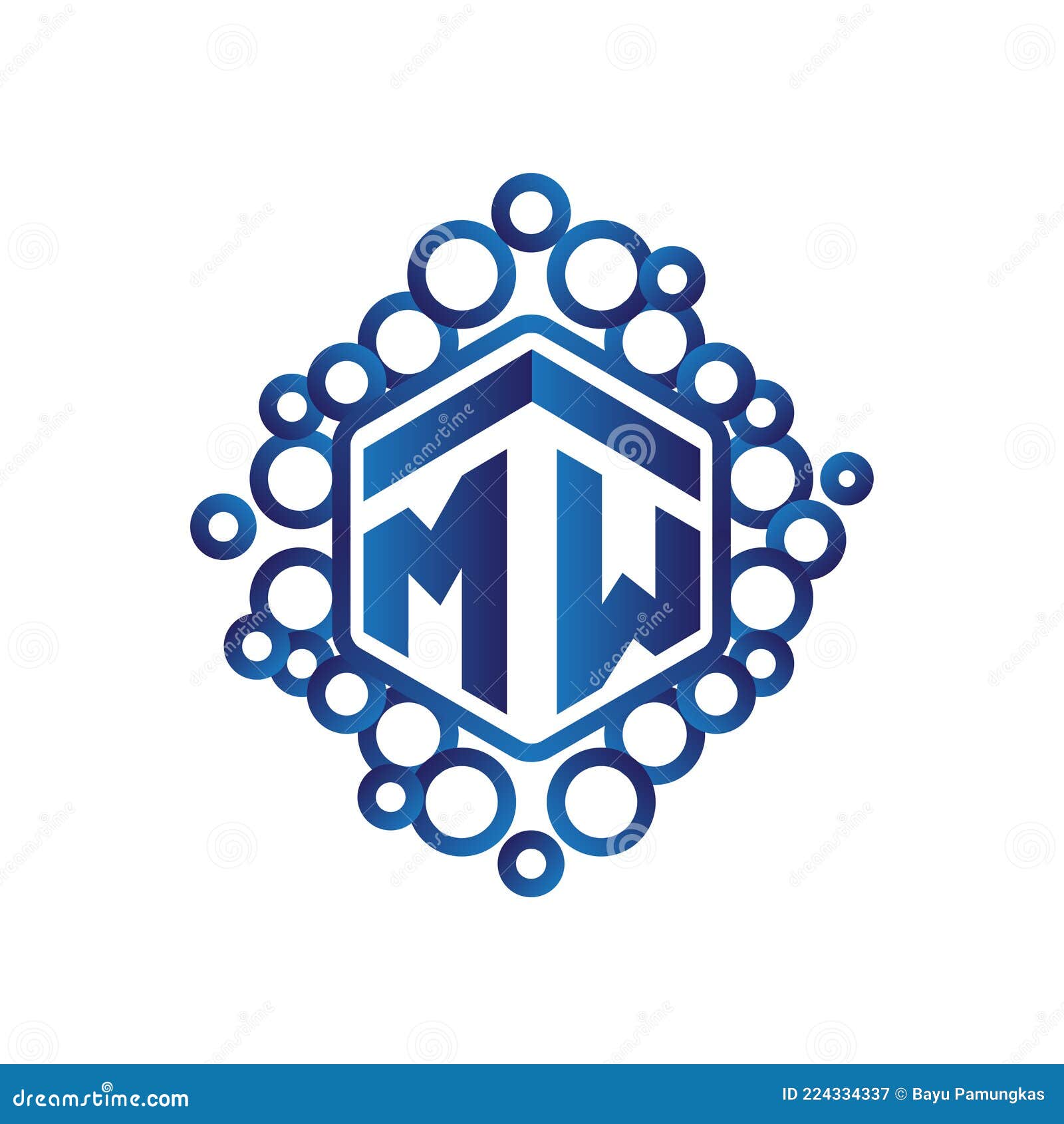 MW Initial Letter Hexagonal Logo Vector Stock Vector - Illustration of ...