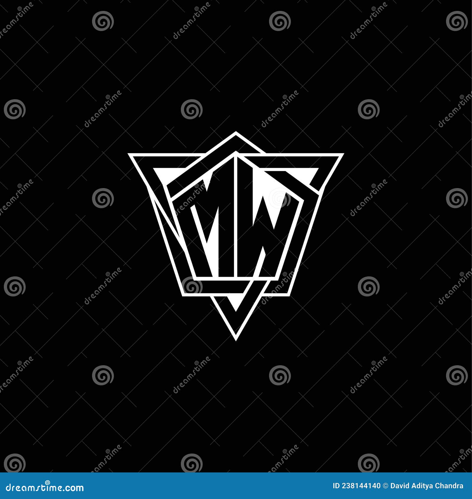 MW Logo Monogram Geometric Modern Design Stock Vector - Illustration of ...