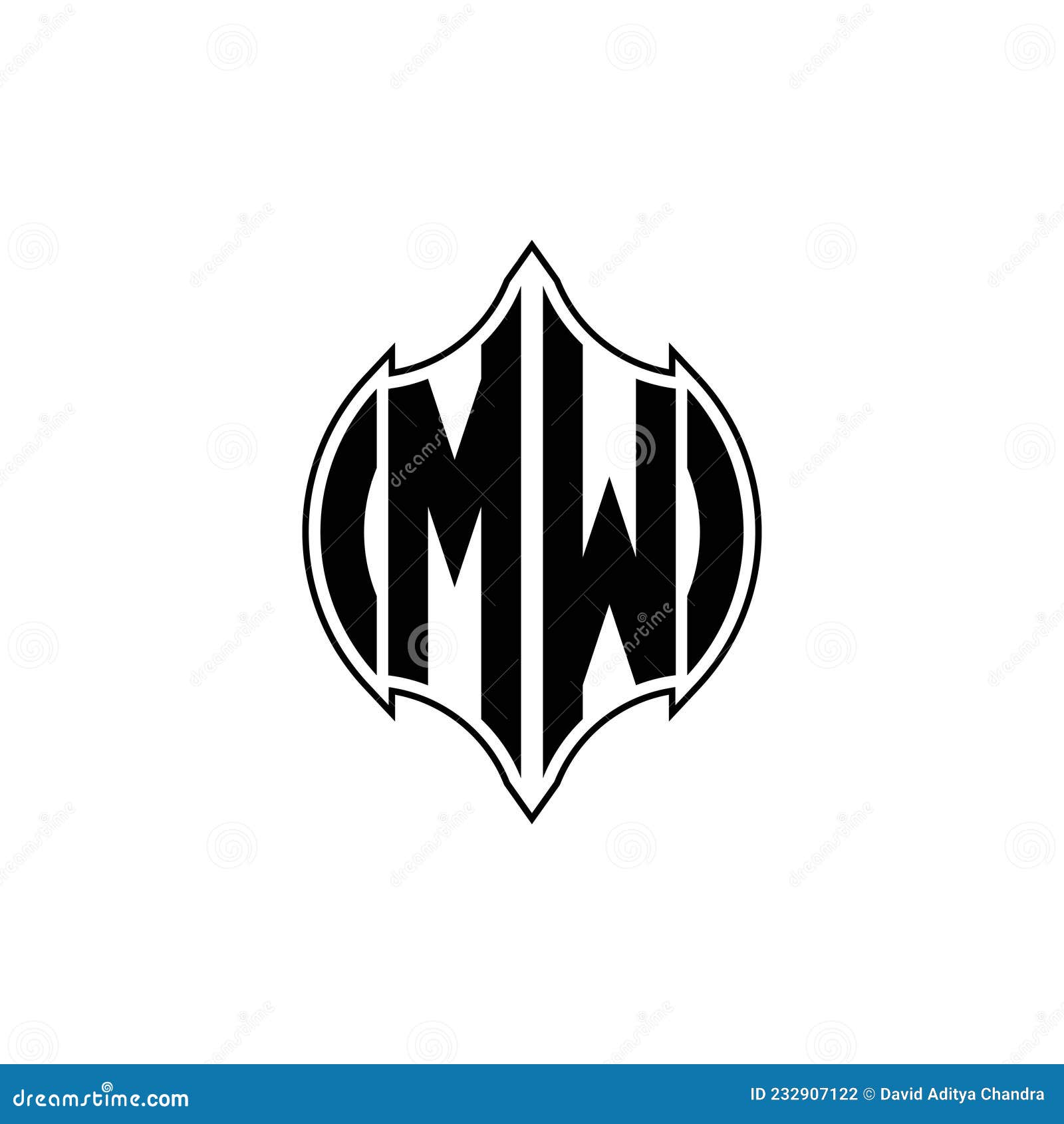 MW Logo Monogram Geometric Shield Shape Style Stock Vector ...