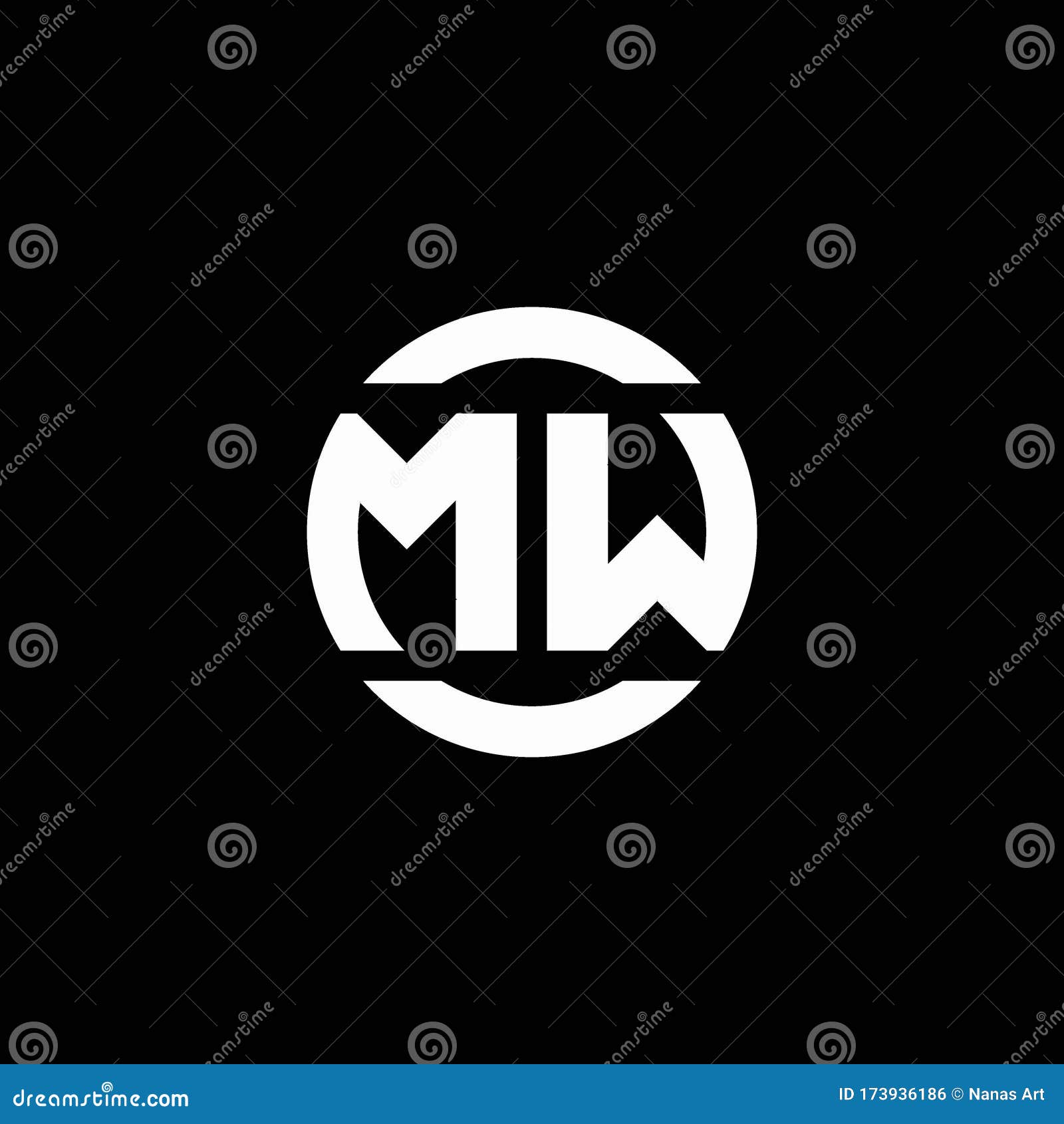 MW Logo Monogram Isolated on Circle Element Design Template Stock ...