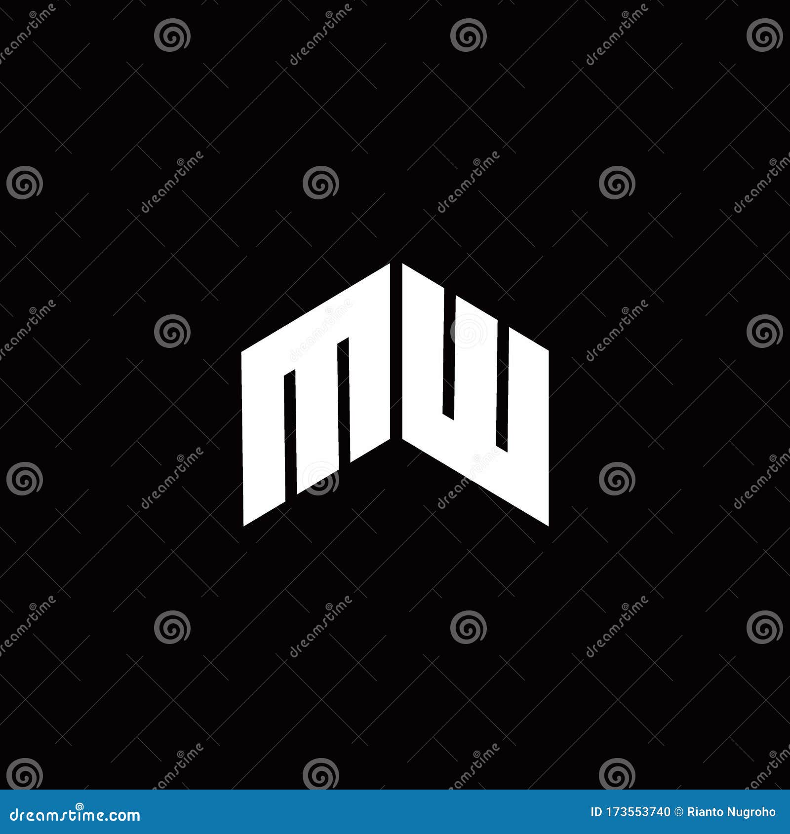 MW Logo Monogram Modern Design Template Stock Vector - Illustration of ...