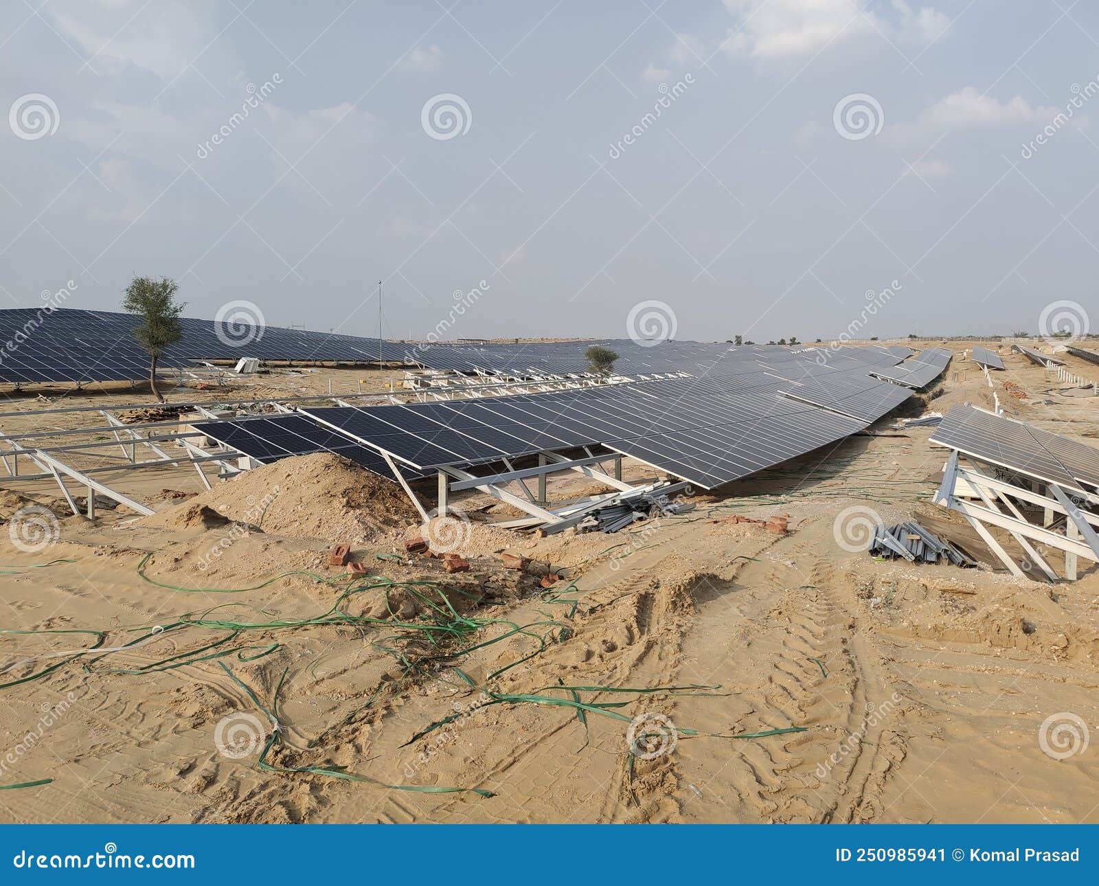 230 MW Solar Plant Structure and Module Mounting Work in Progress Stock ...