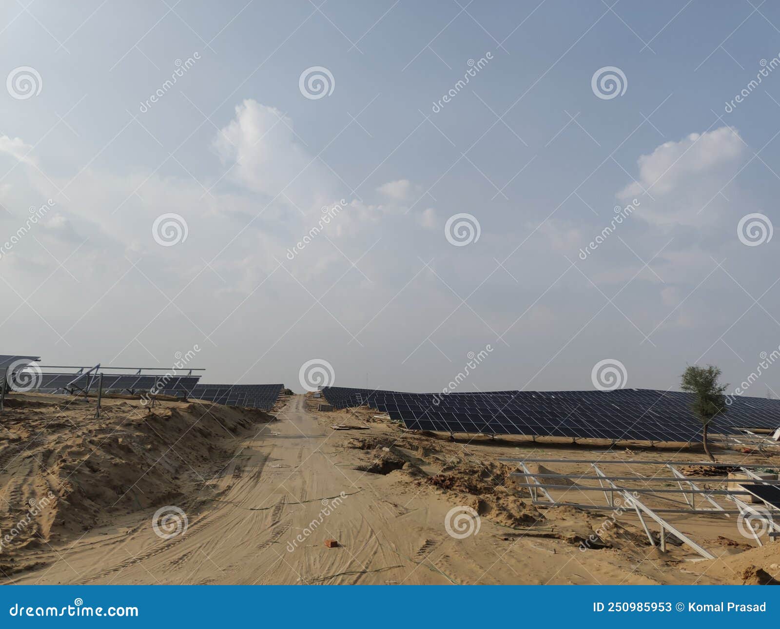 230 MW Solar Plant Structure and Module Mounting Work in Progress Stock ...