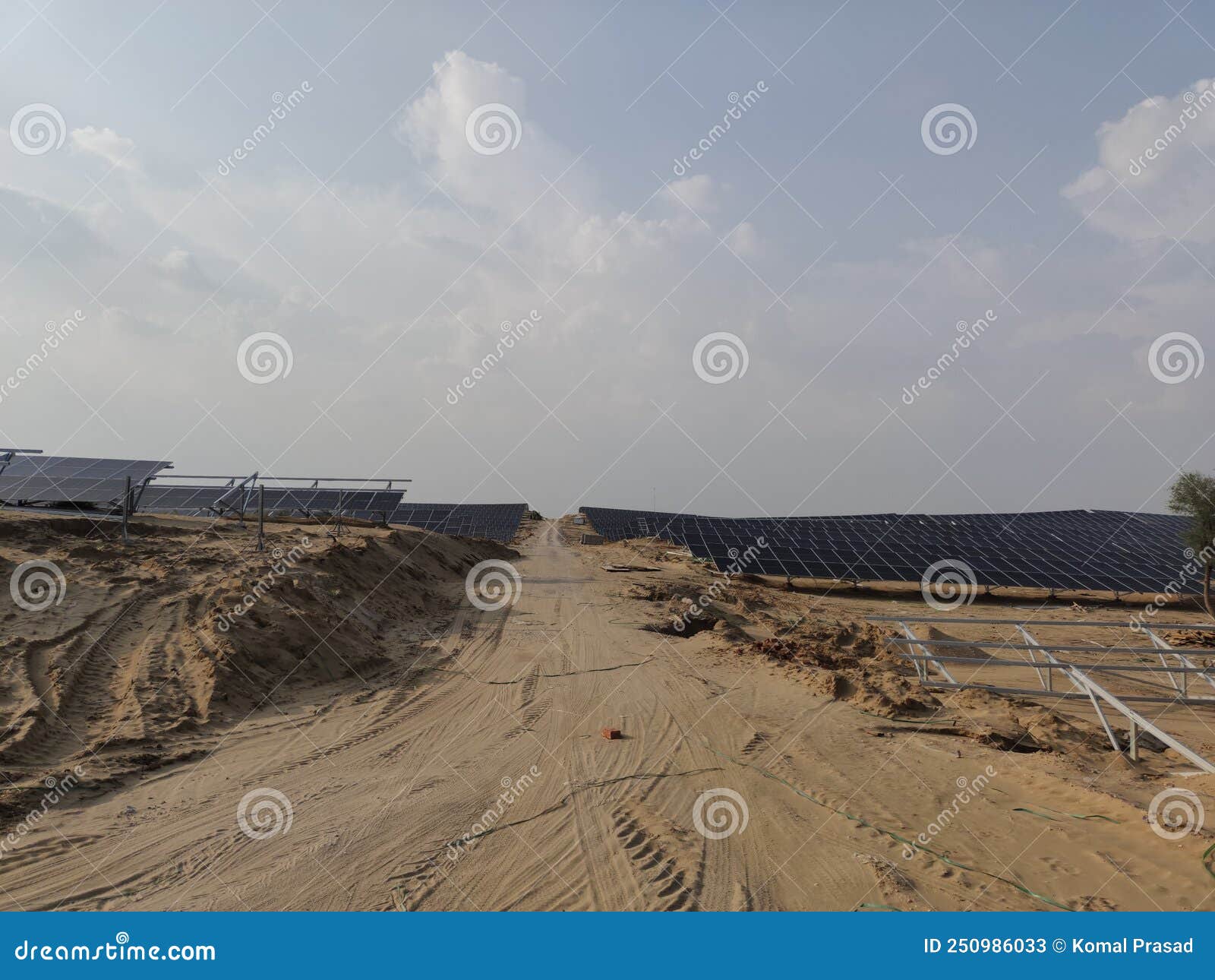 230 MW Solar Plant Structure and Module Mounting Work in Progress Stock ...